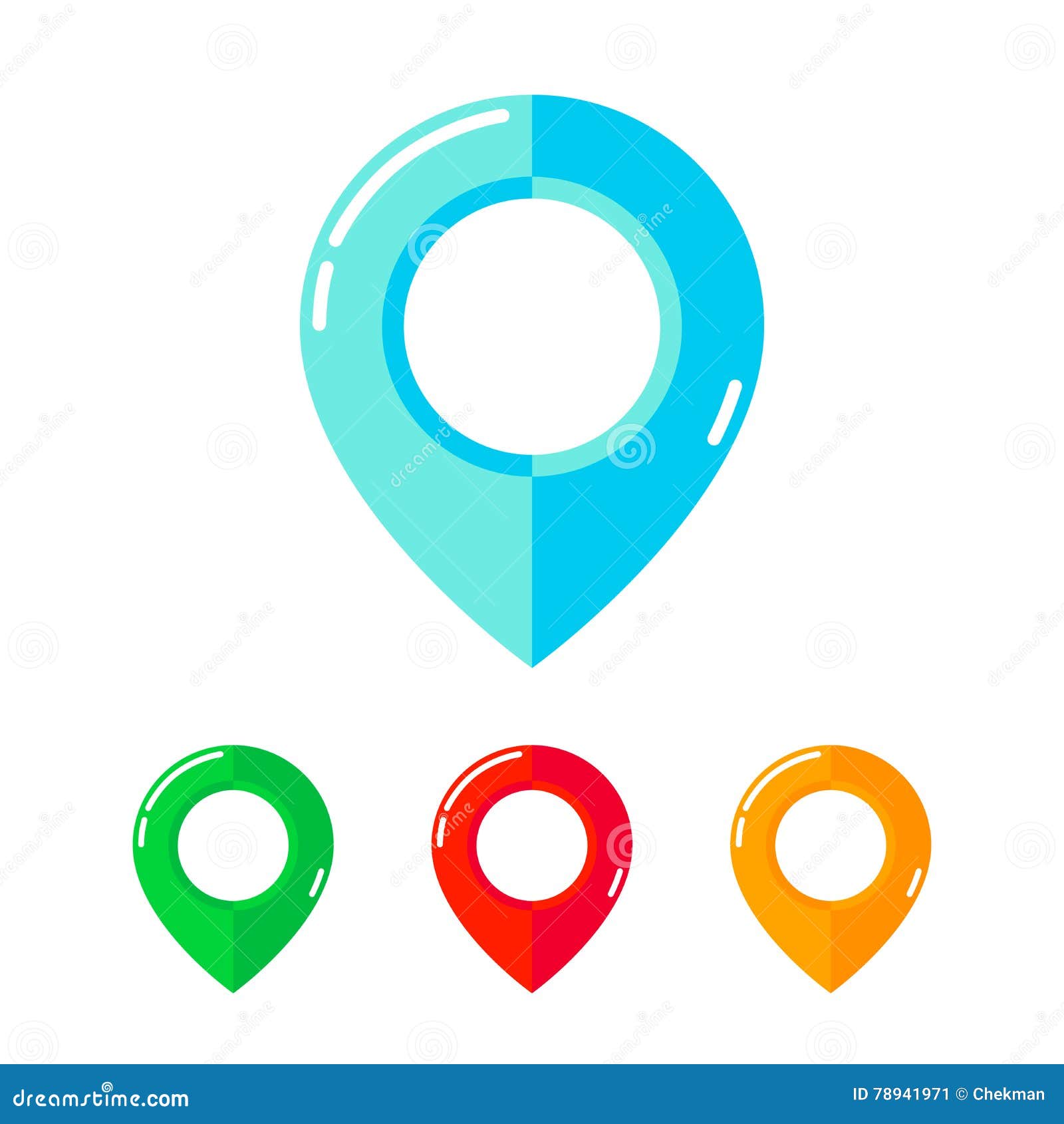 Set of Map Markers - Illustration. Stock Illustration - Illustration of ...