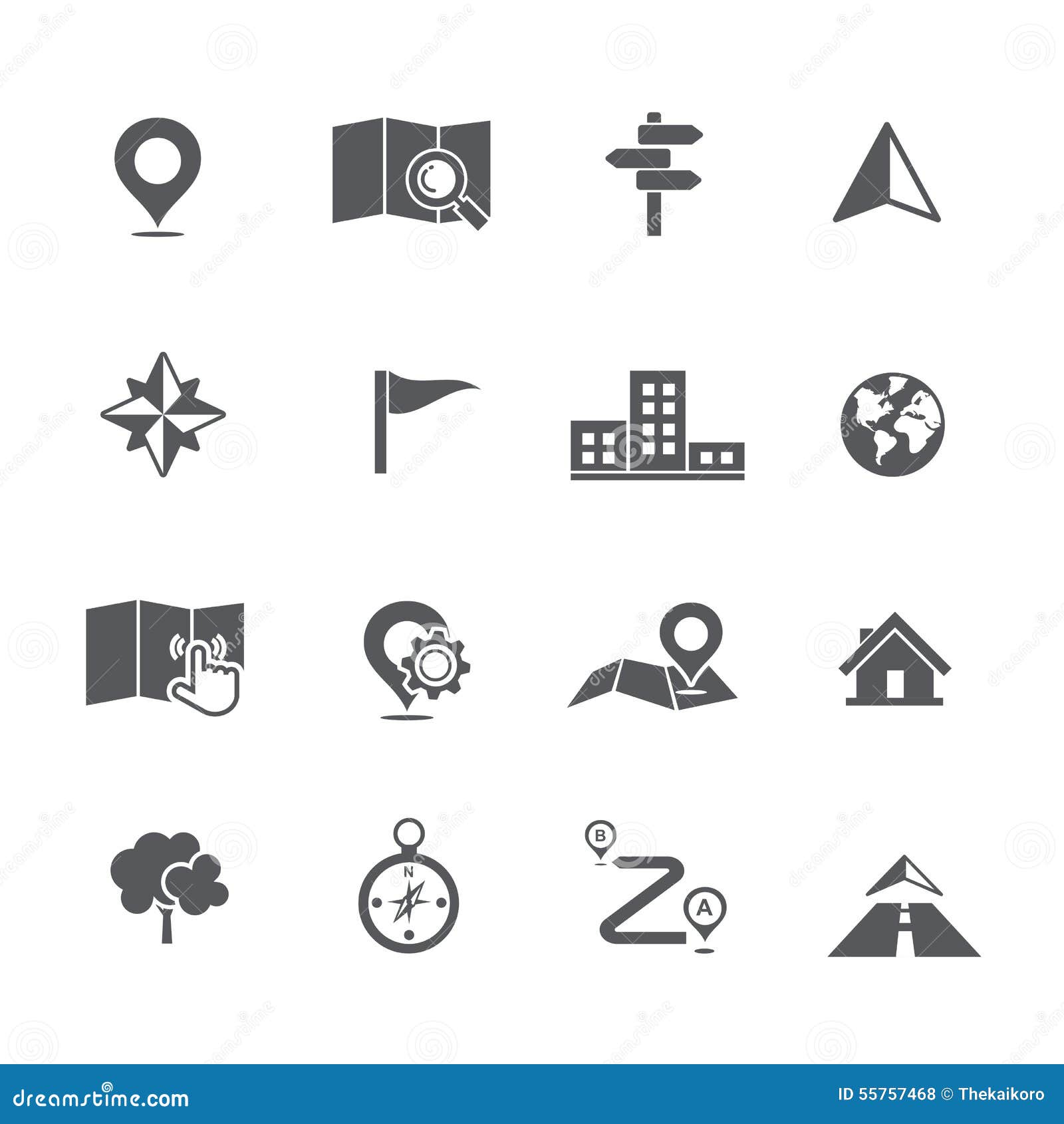 Set of Map Navigation Icon Vector Illustration Stock Vector ...
