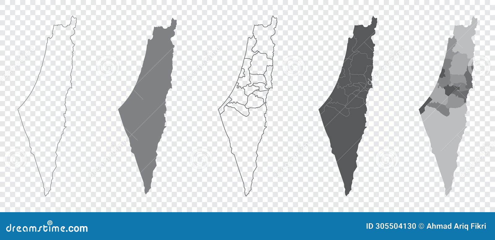 Detailed Palestine Map Collection With Outline, Silhouette ...
