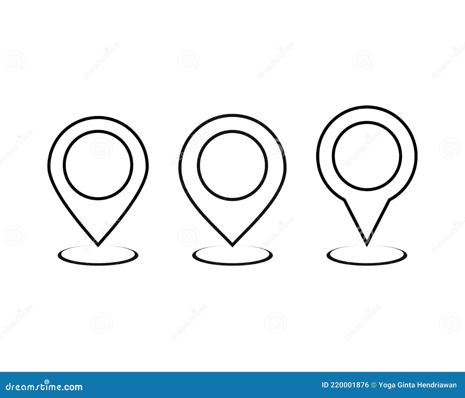 Set of Map Pin Line Icon. Pinpoint Icon Stock Vector - Illustration of ...