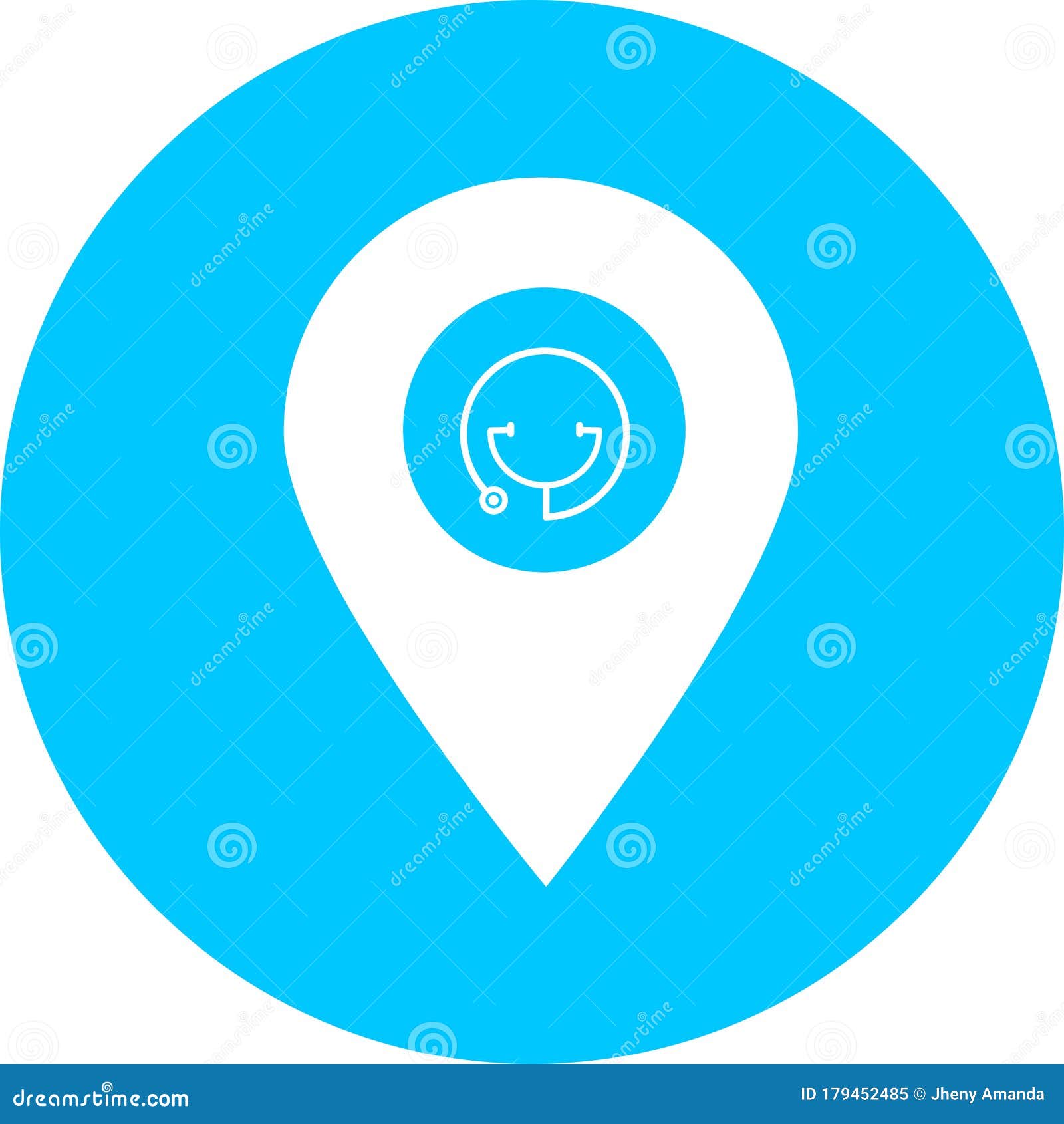 Set of Map Pin Pointer in Blue Circle Icon. Element of Map Point for ...