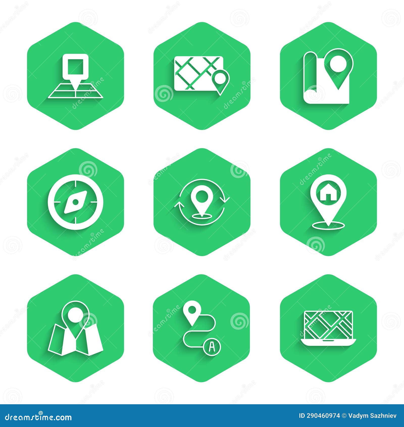 Set Map Pin, Route Location, City Map Navigation, Location with House ...