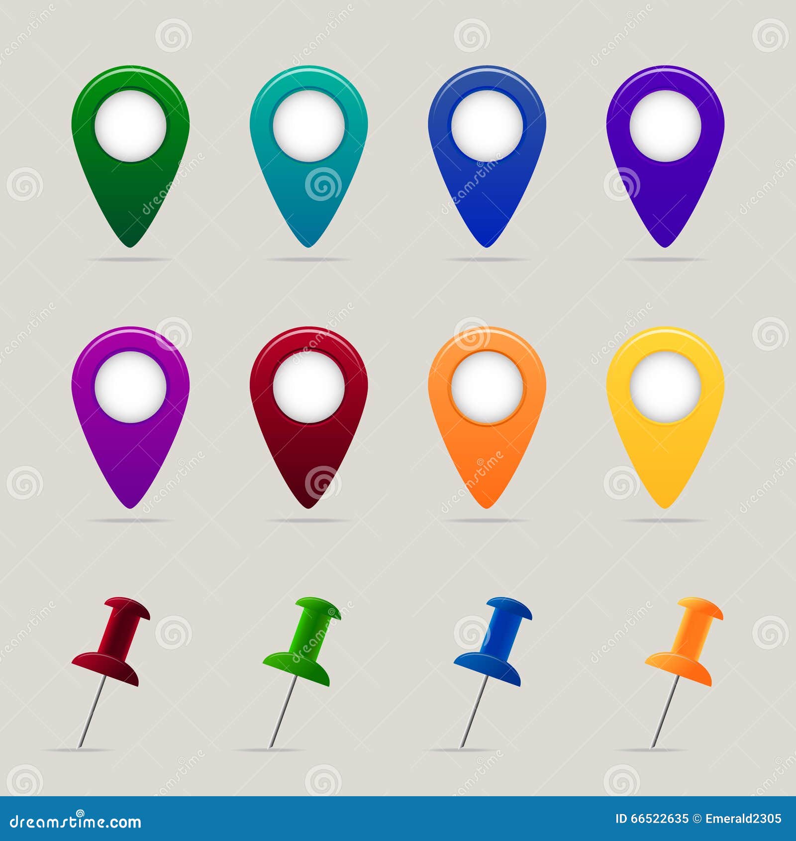 Set Of Map Pins And Markers Stock Vector - Illustration of vector ...