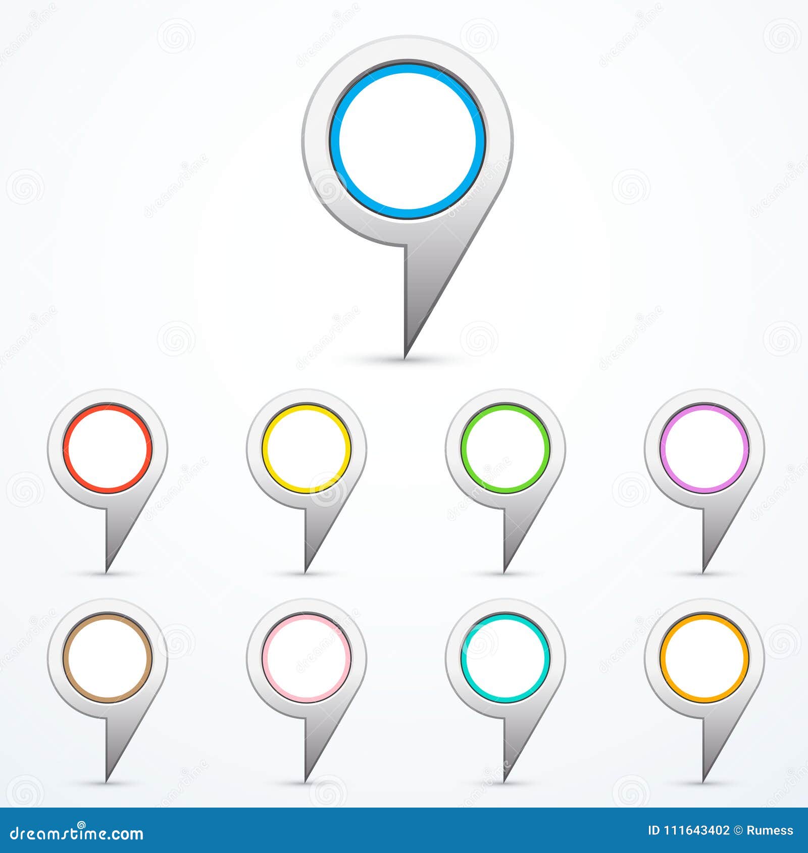 Set of Map Pins. Vector Illustration Stock Vector - Illustration of ...