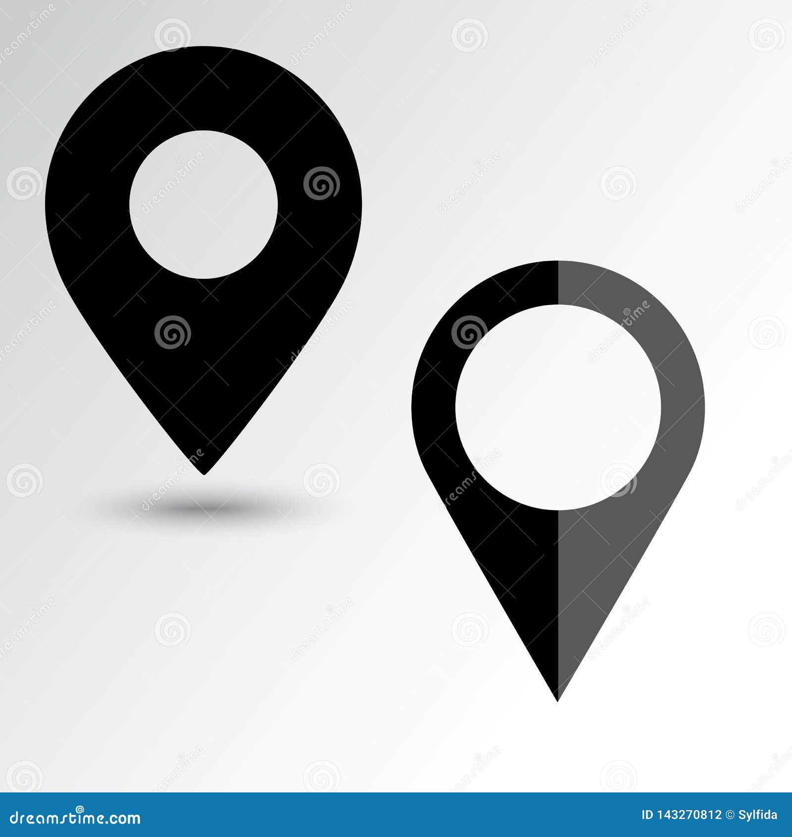 Set of Map Pointer Icon. Location Symbol Stock Illustration ...