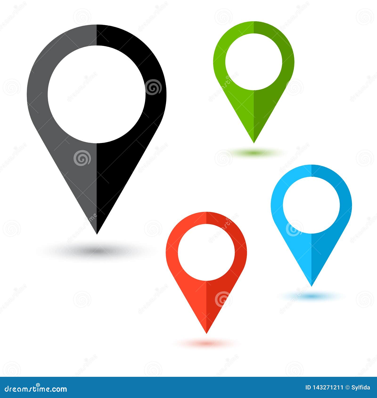 Set of Map Pointer Icon. Location Symbol Stock Illustration ...