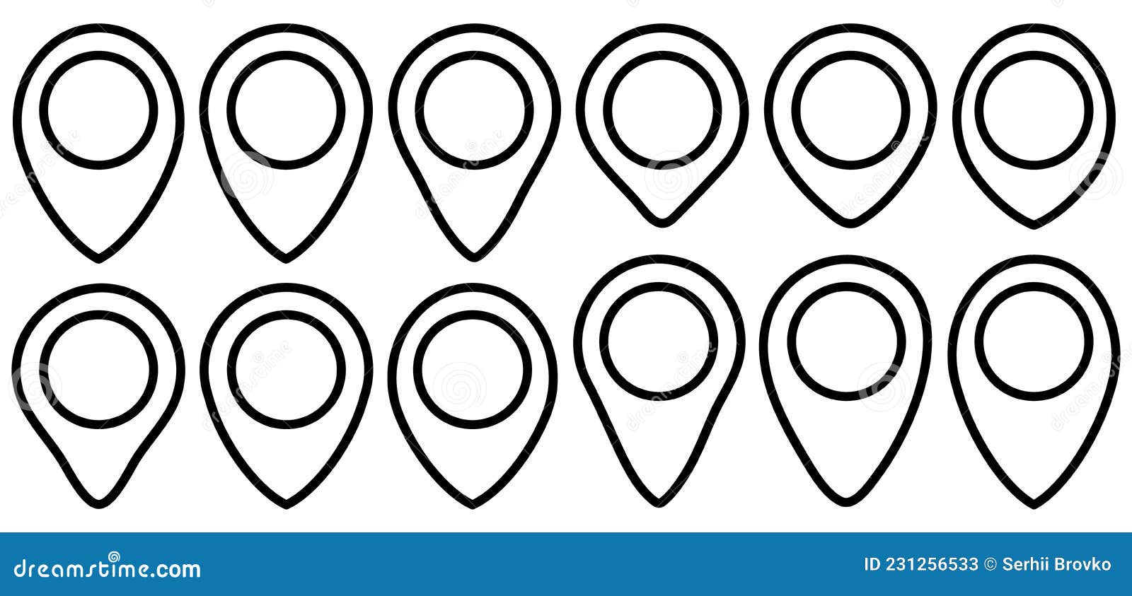 Set of Map Pointer. Location Symbols. Web Location Point Icon, Pointer ...