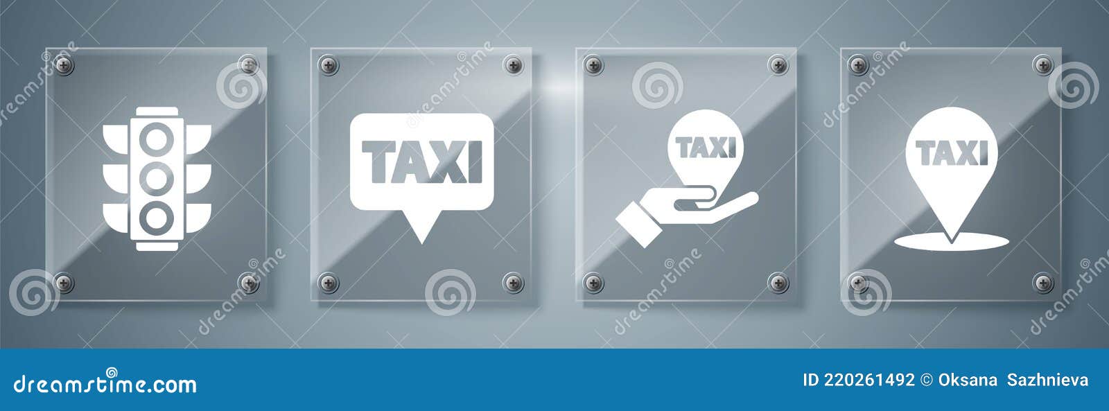 Set Map Pointer with Taxi, Hand on Map Pointer with Taxi, Map Pointer ...