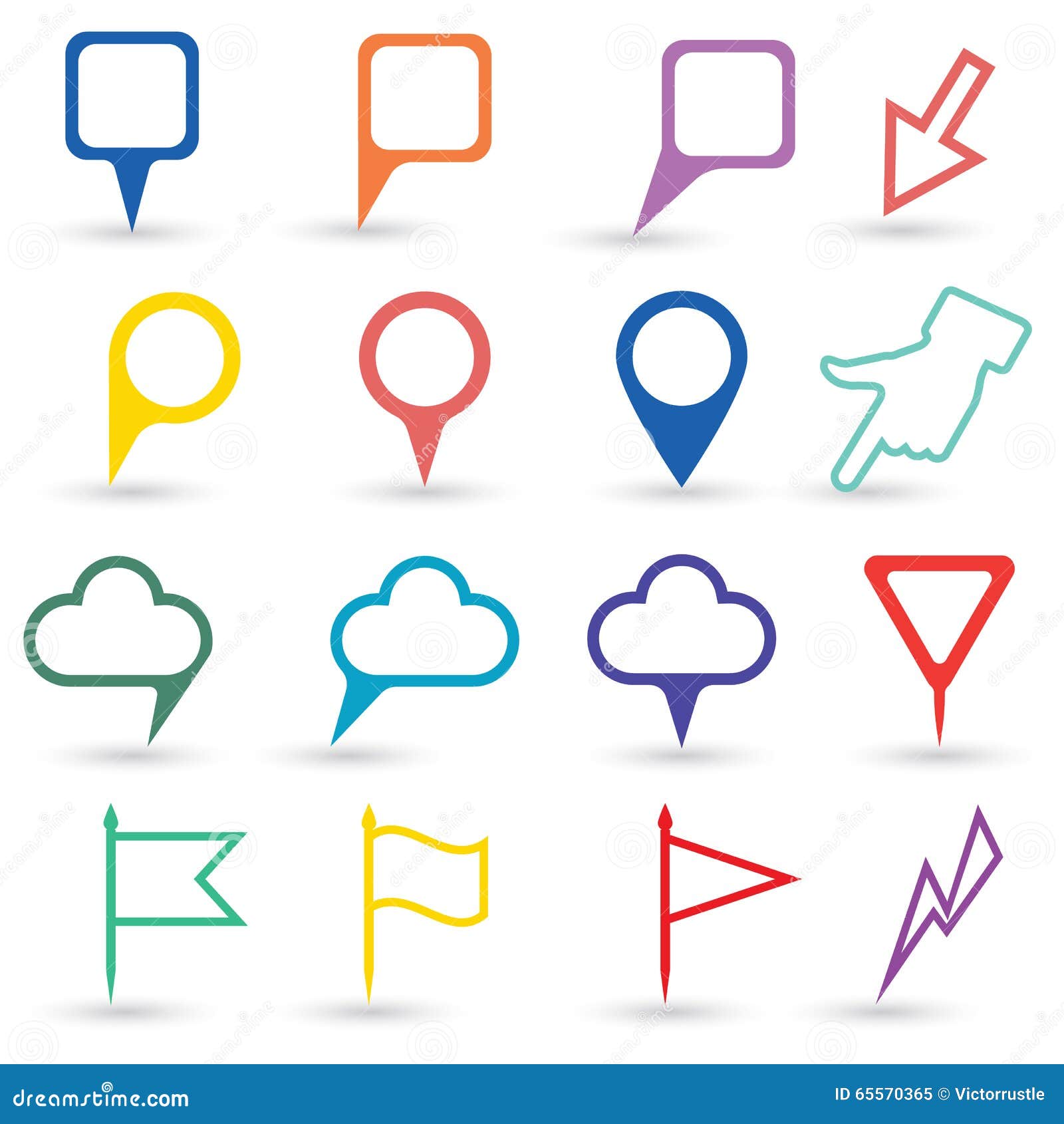 Set of Map Pointers. Navigation Pointers Collection Stock Illustration - Illustration of ...