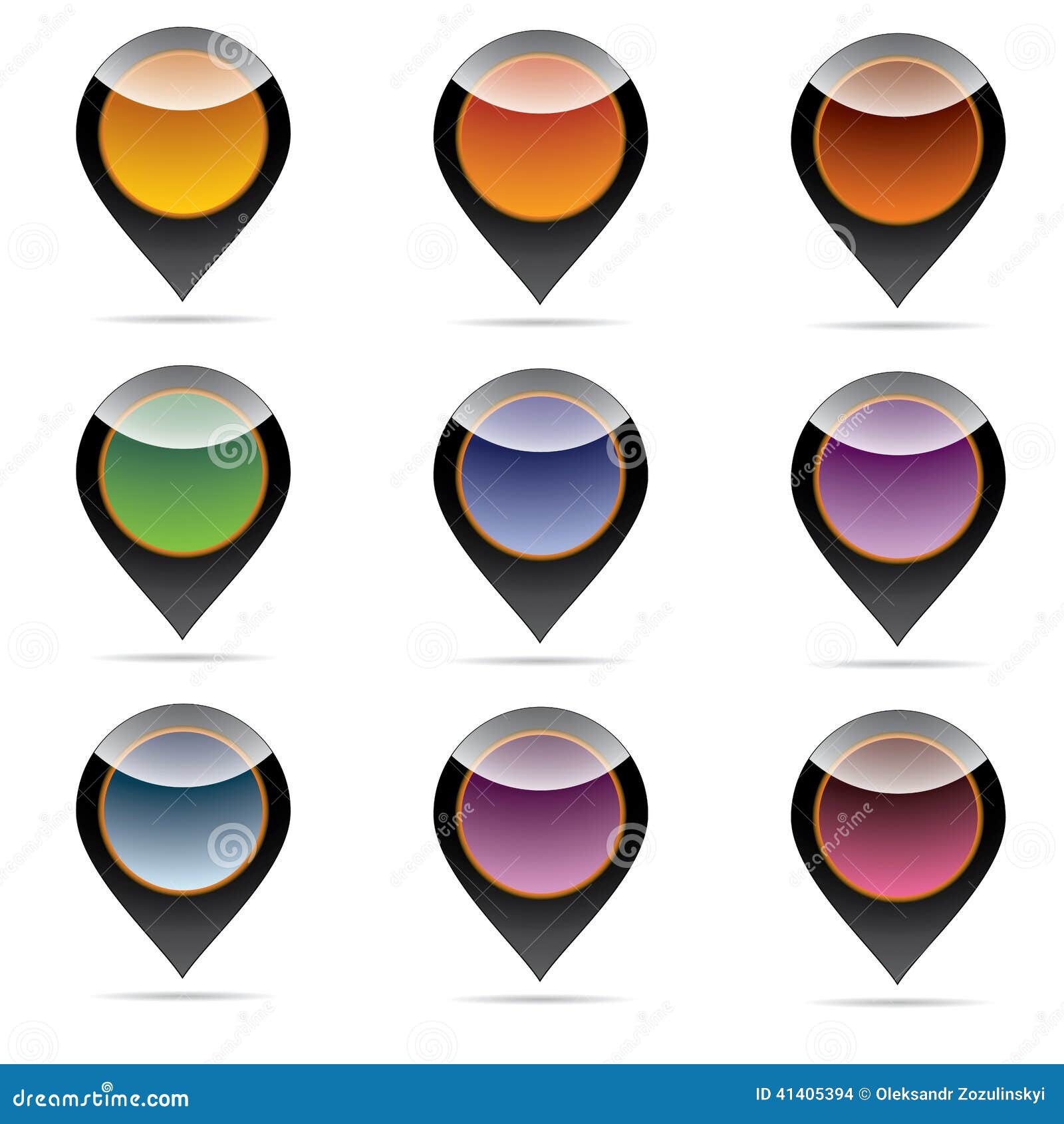 Set of map pointers. #1 stock illustration. Illustration of pointer ...