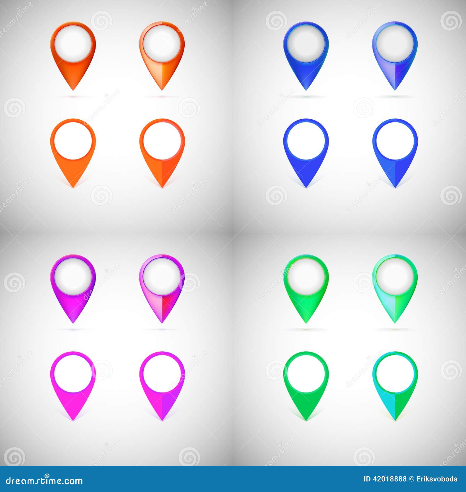 Set of map pointers stock vector. Illustration of background - 42018888