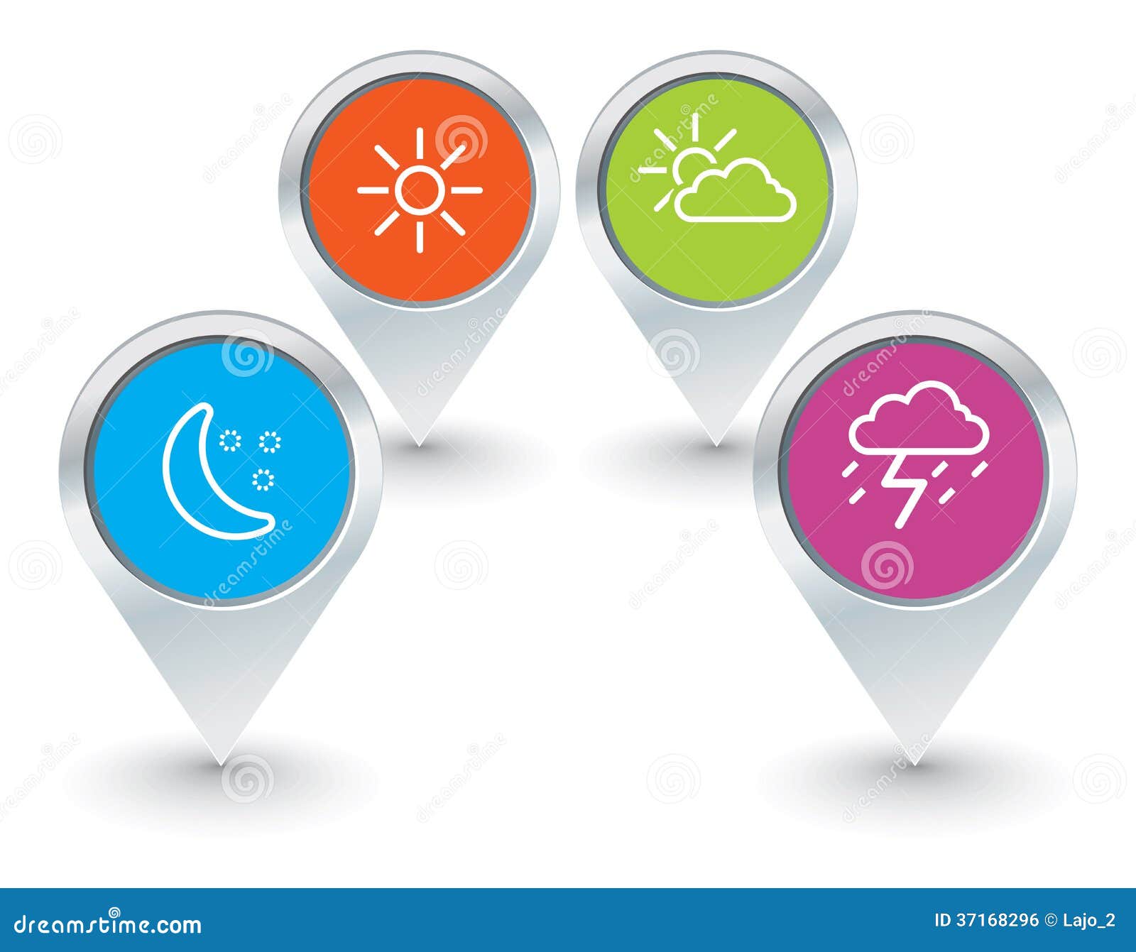 Set of Map Pointers with Weather Icons Stock Vector - Illustration of ... Set of Map Pointers with Weather Icons Stock Vector - Illustration of ...