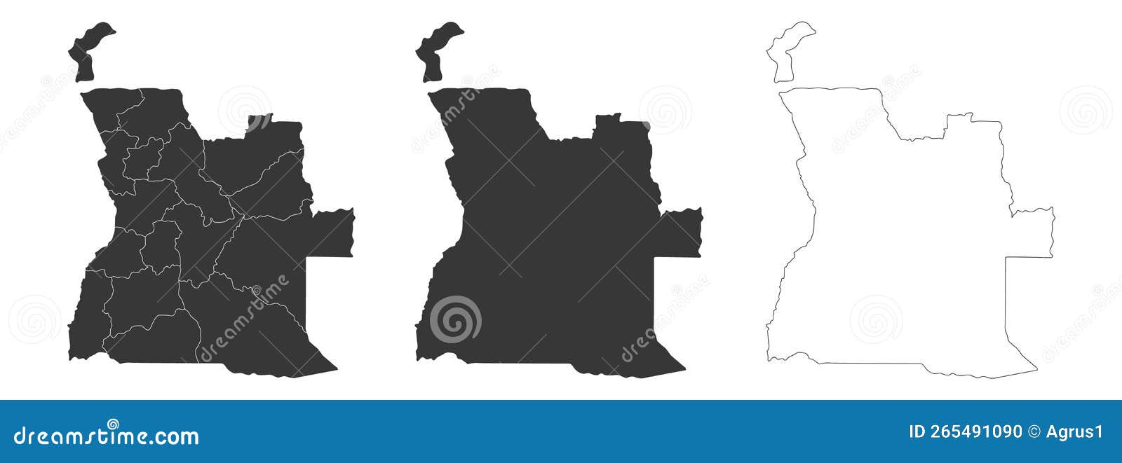Set of 3 Maps of Angola - Vector Illustrations Stock Vector ...