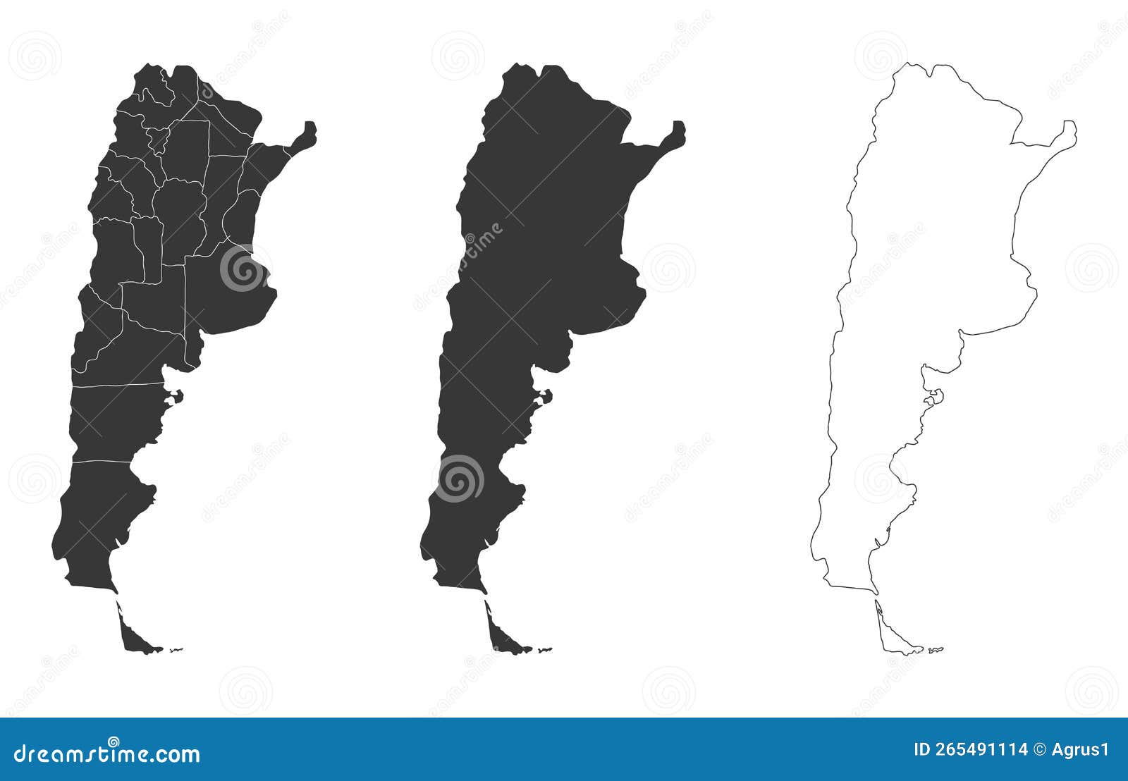Set of 3 Maps of Argentina - Vector Illustrations Stock Vector ...