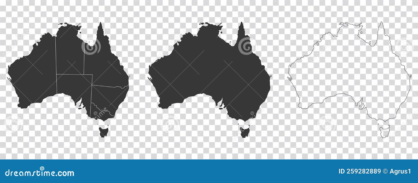 Set of 3 Maps of Australia - Vector Illustrations Stock Vector ...