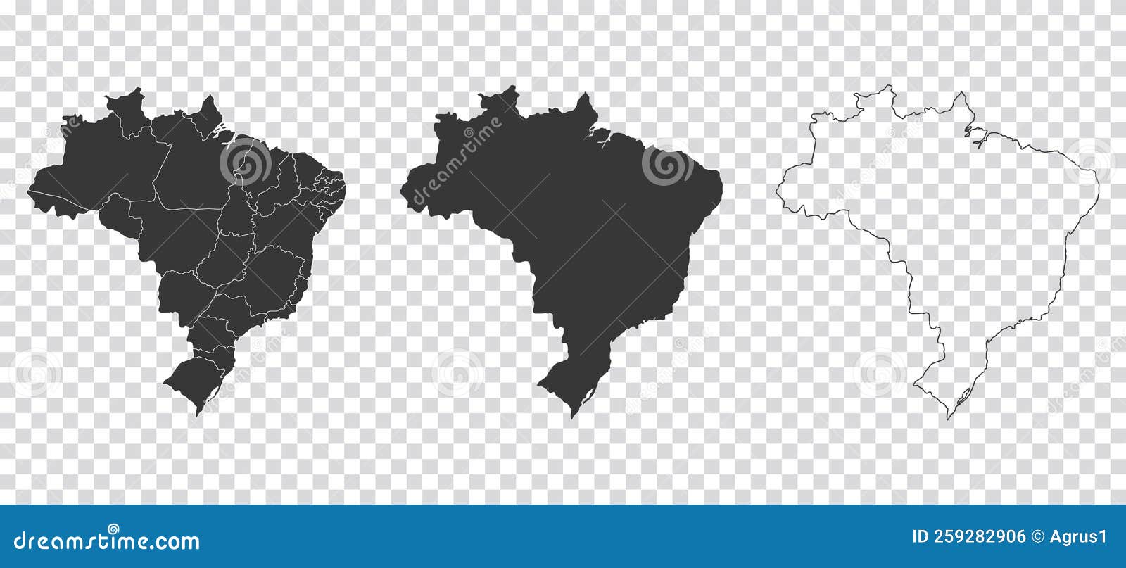Set of 3 Maps of Brazil - Vector Illustrations Stock Vector ...
