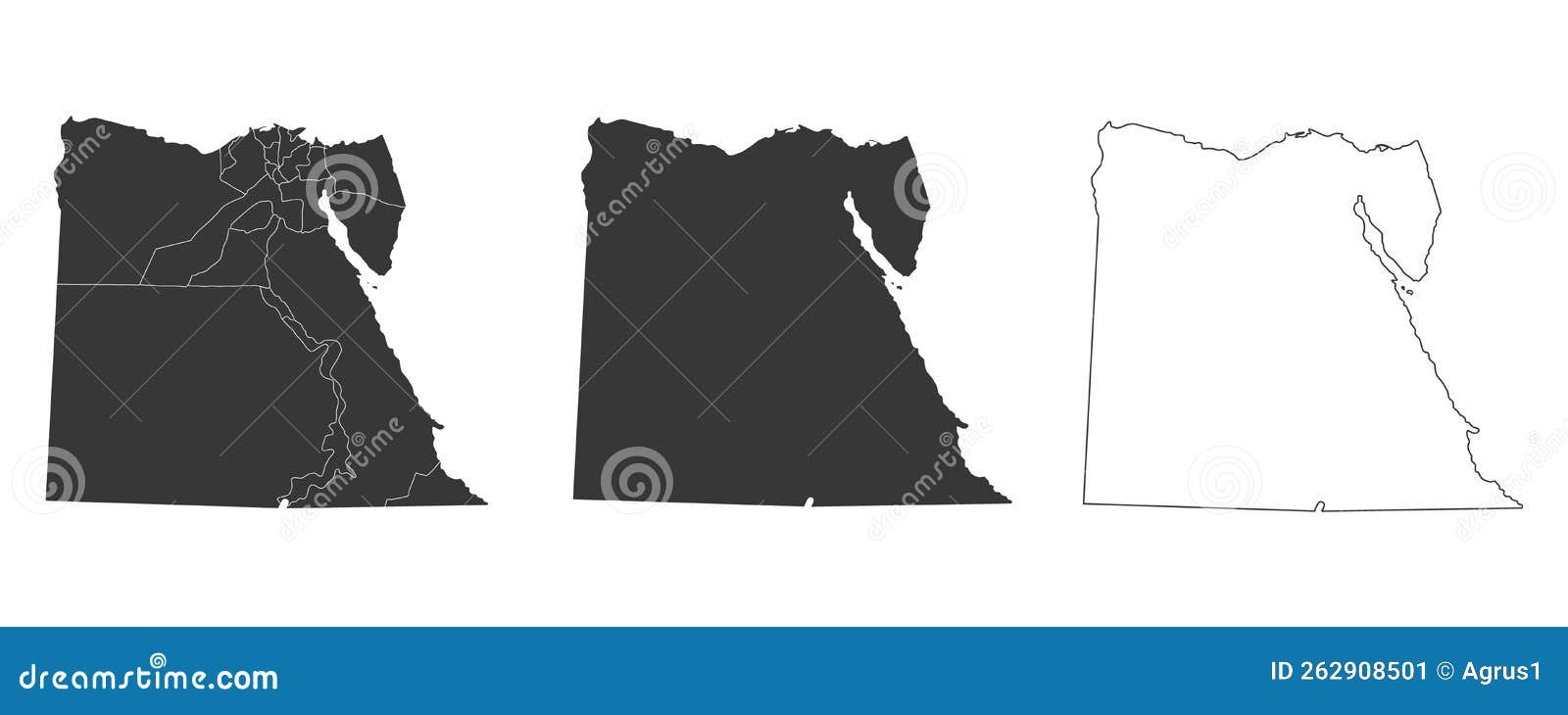 Set of 3 Maps of Egypt - Vector Illustrations Stock Vector ...