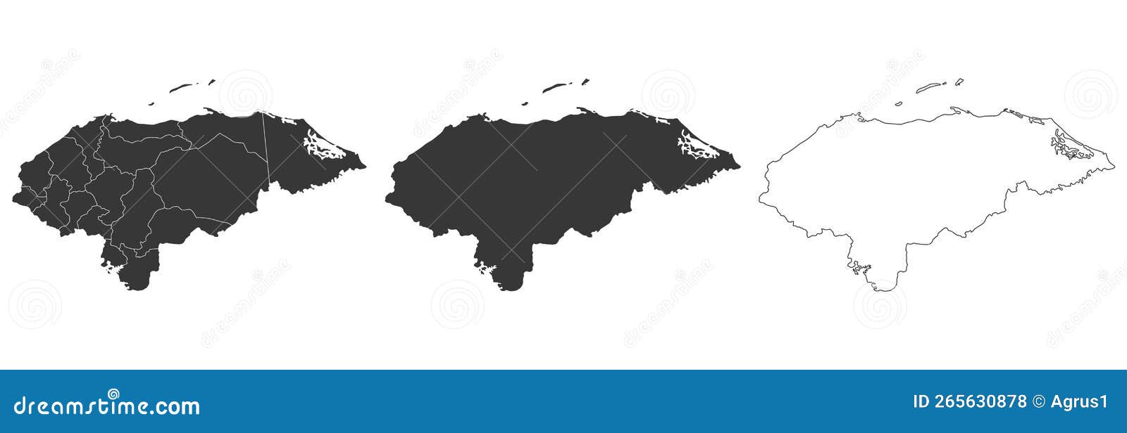 Set of 3 Maps of Honduras - Vector Illustrations Stock Vector ...