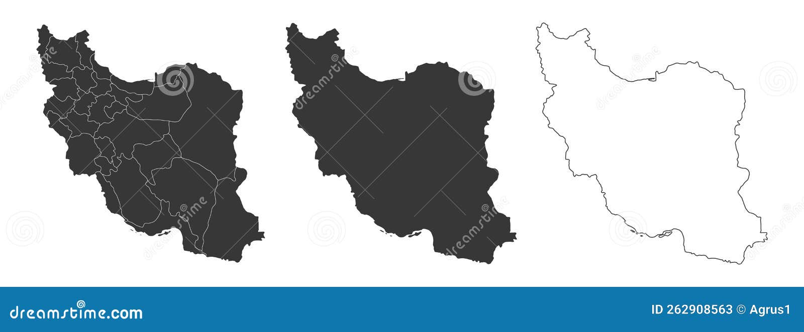 Set of 3 Maps of Iran - Vector Illustrations Stock Vector ...