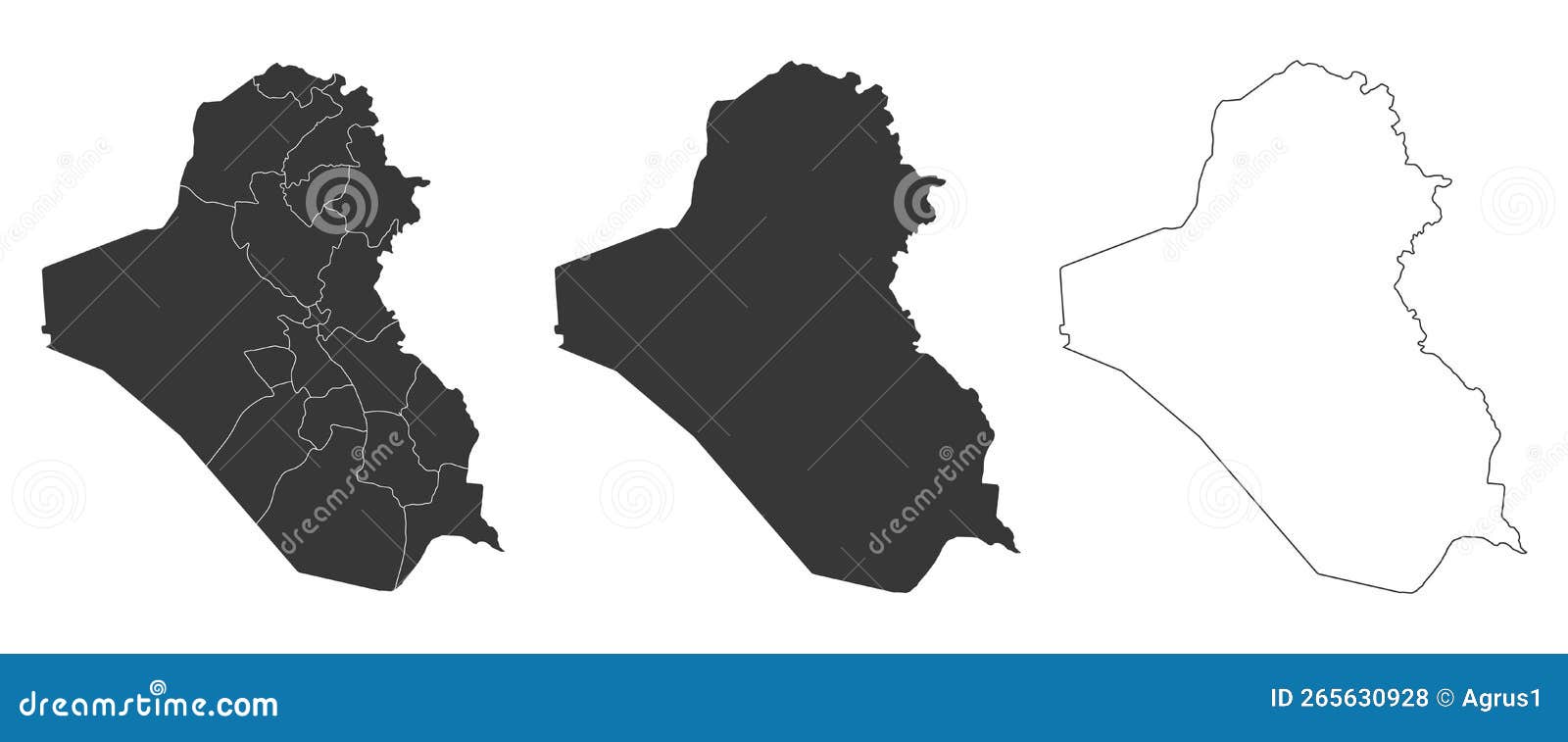 Set of 3 Maps of Iraq - Vector Illustrations Stock Vector ...