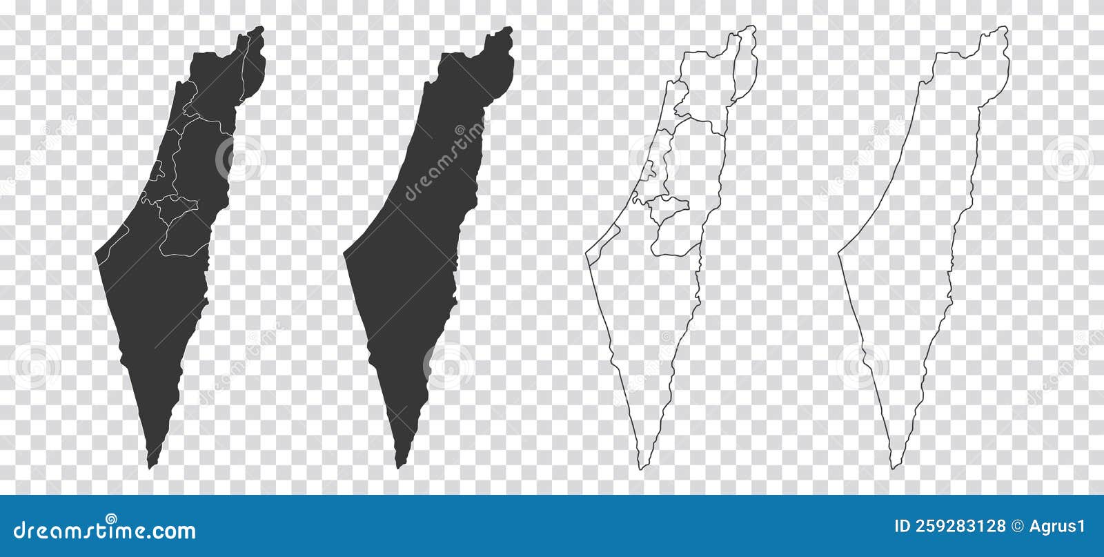 Set of 3 Maps of Israel - Vector Illustrations Stock Vector ...