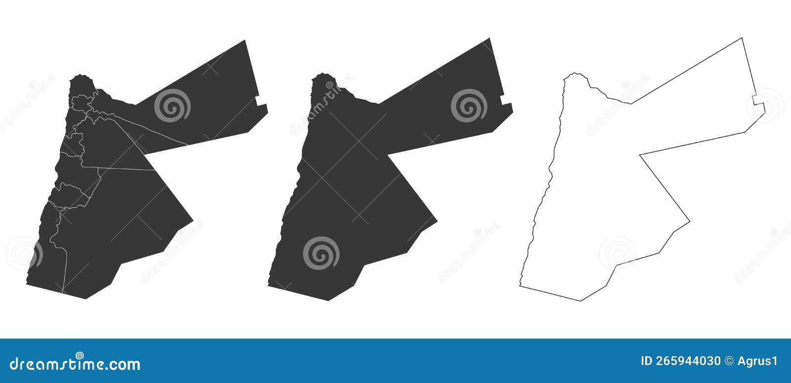 Set of 3 Maps of Jordan - Vector Illustrations Stock Vector ...