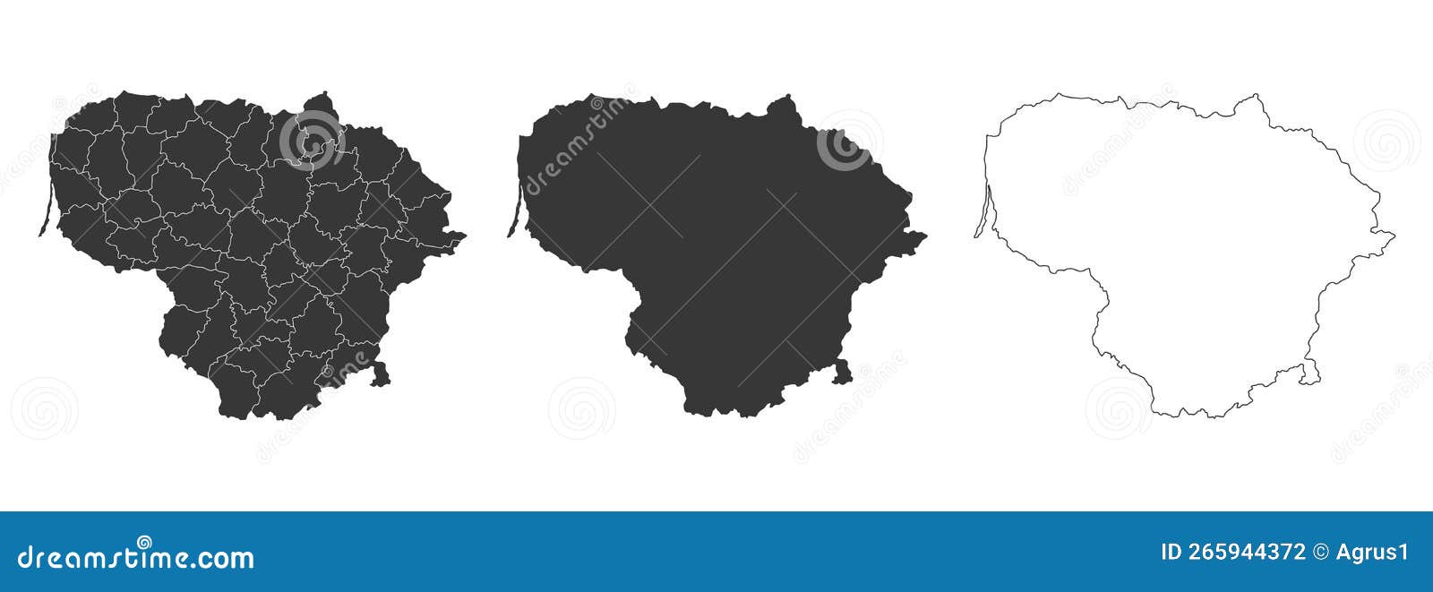 Set of 3 Maps of Lithuania - Vector Illustrations Stock Vector ...