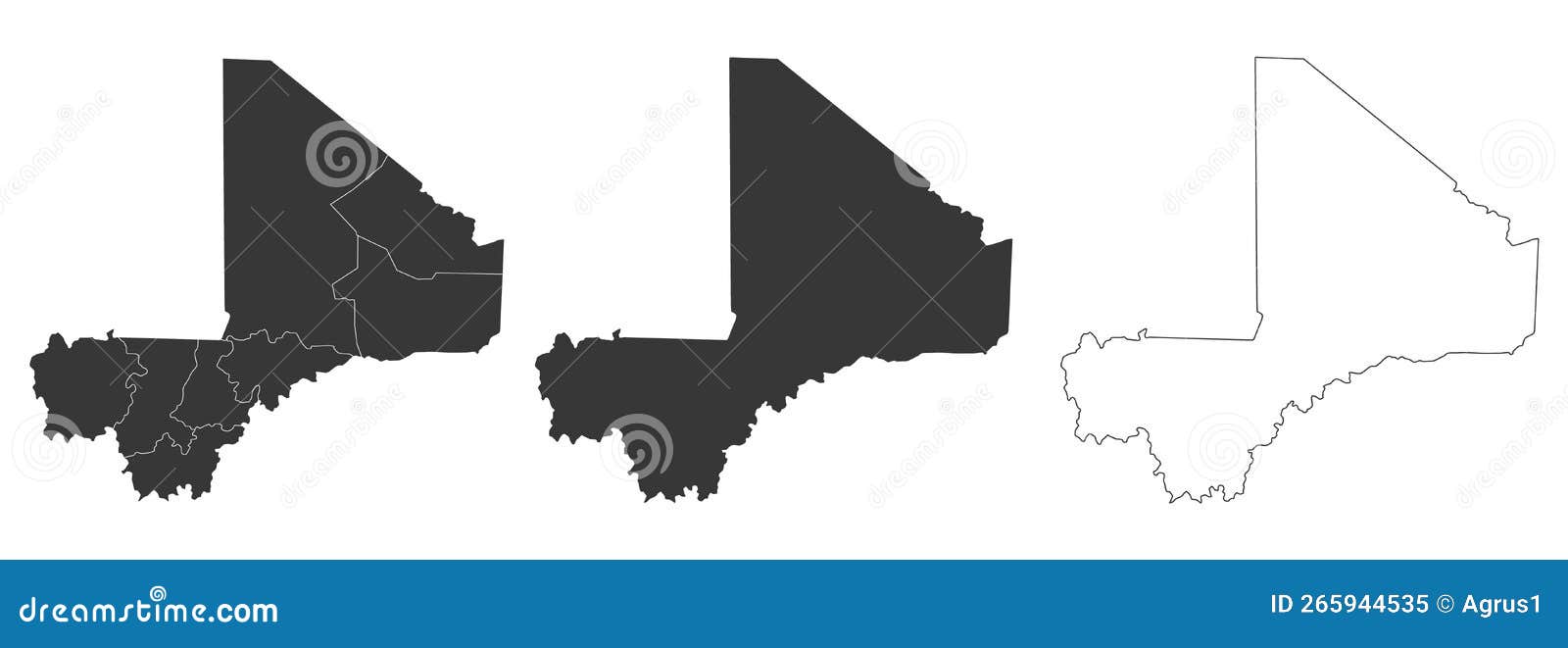 Set of 3 Maps of Mali - Vector Illustrations Stock Vector ...