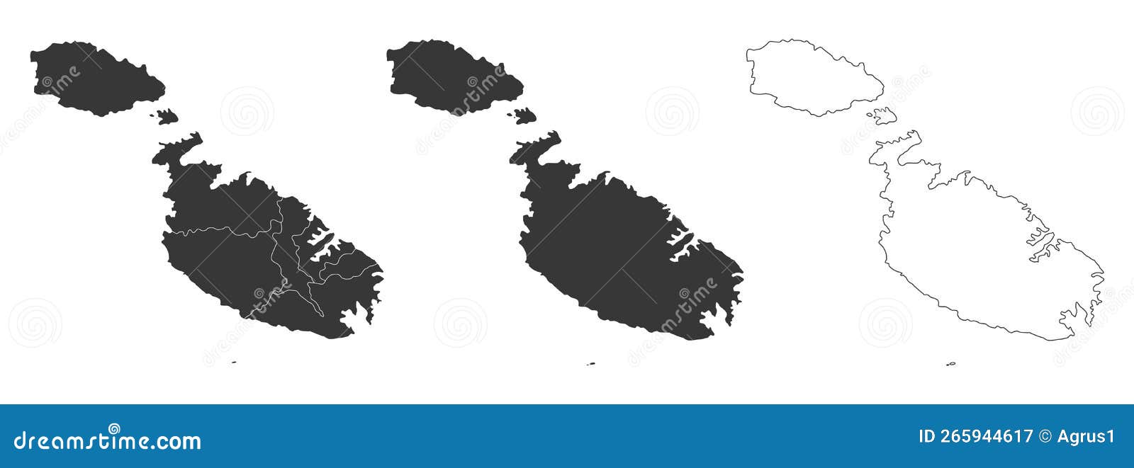 Set of 3 Maps of Malta - Vector Illustrations Stock Vector ...