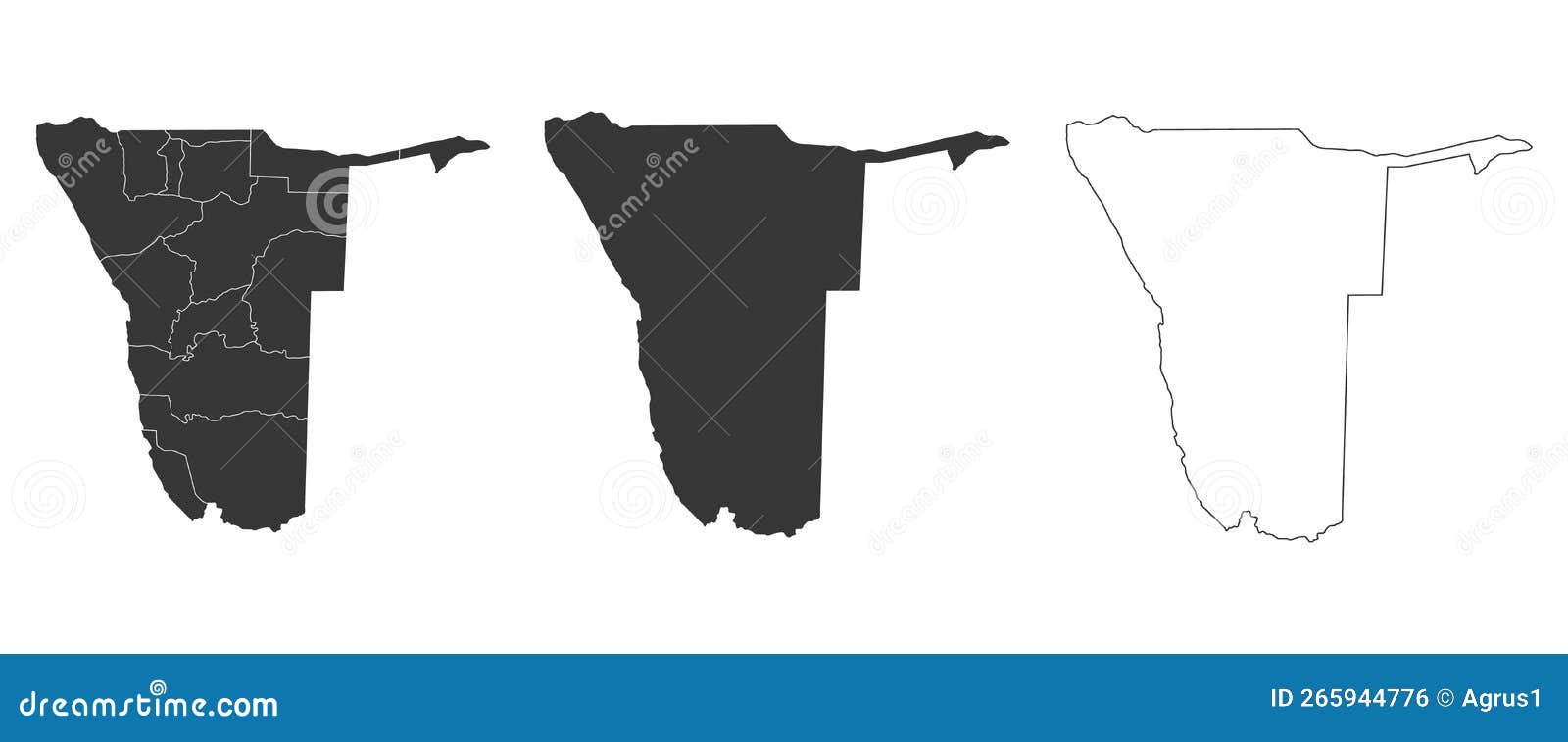 Set of 3 Maps of Namibia - Vector Illustrations Stock Vector ...