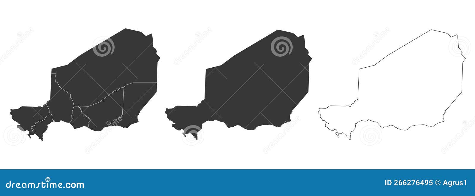 Set of 3 Maps of Niger - Vector Illustrations Stock Vector ...