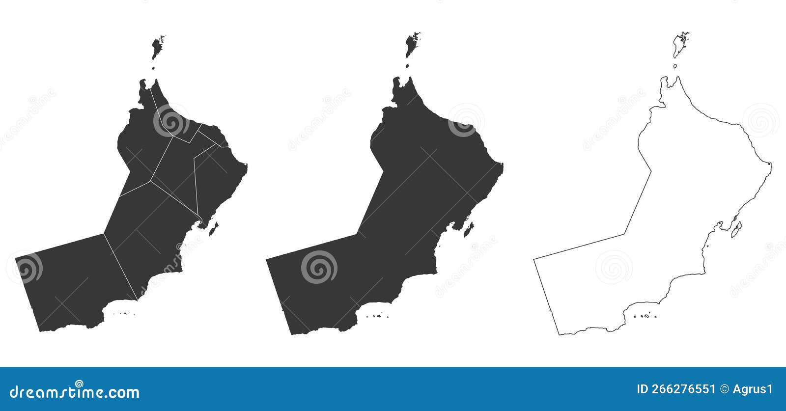 Set of 3 Maps of Oman - Vector Illustrations Stock Vector ...