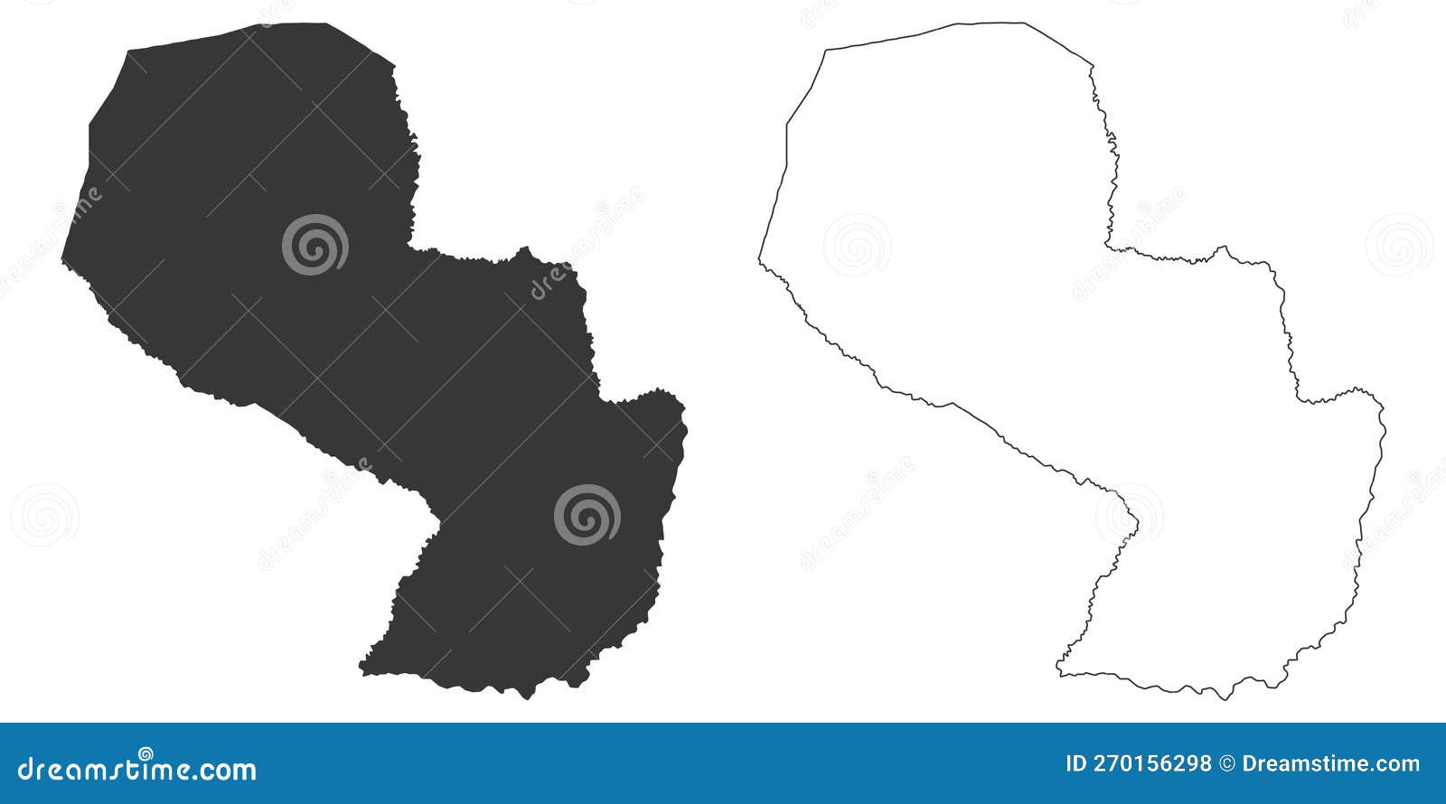 Paraguay Vector Country Map Outline | CartoonDealer.com #252981109
