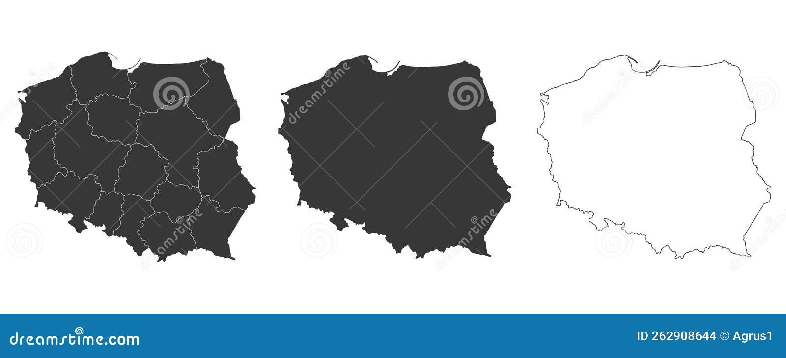 Set of 3 Maps of Poland - Vector Illustrations Stock Vector ...