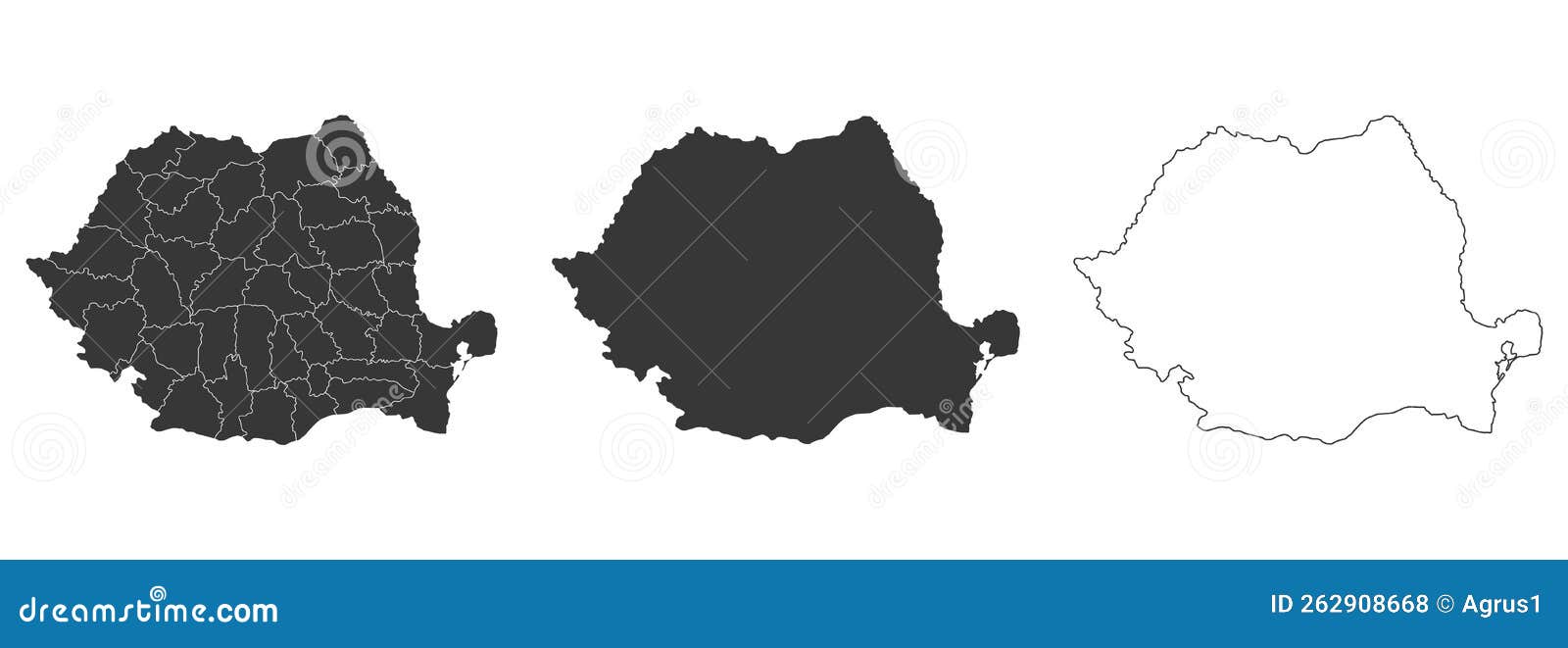 Set of 3 Maps of Romania - Vector Illustrations Stock Vector - Illustration of icon, element ...
