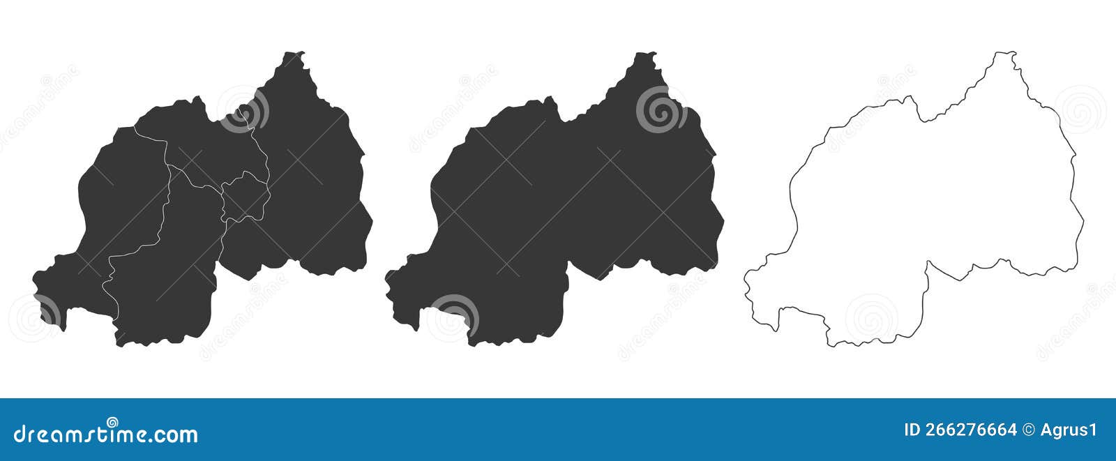 Set of 3 Maps of Rwanda - Vector Illustrations Stock Vector ...