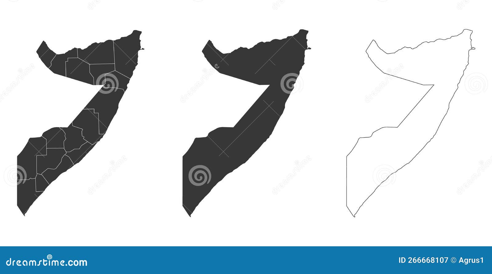 Set of 3 Maps of Somalia - Vector Illustrations Stock Vector ...