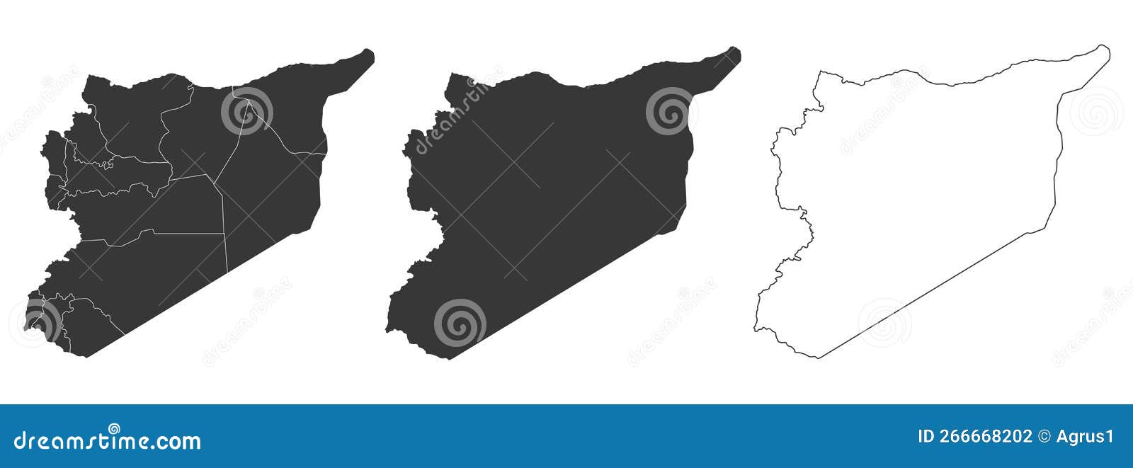 Set of 3 Maps of Syria - Vector Illustrations Stock Vector ...