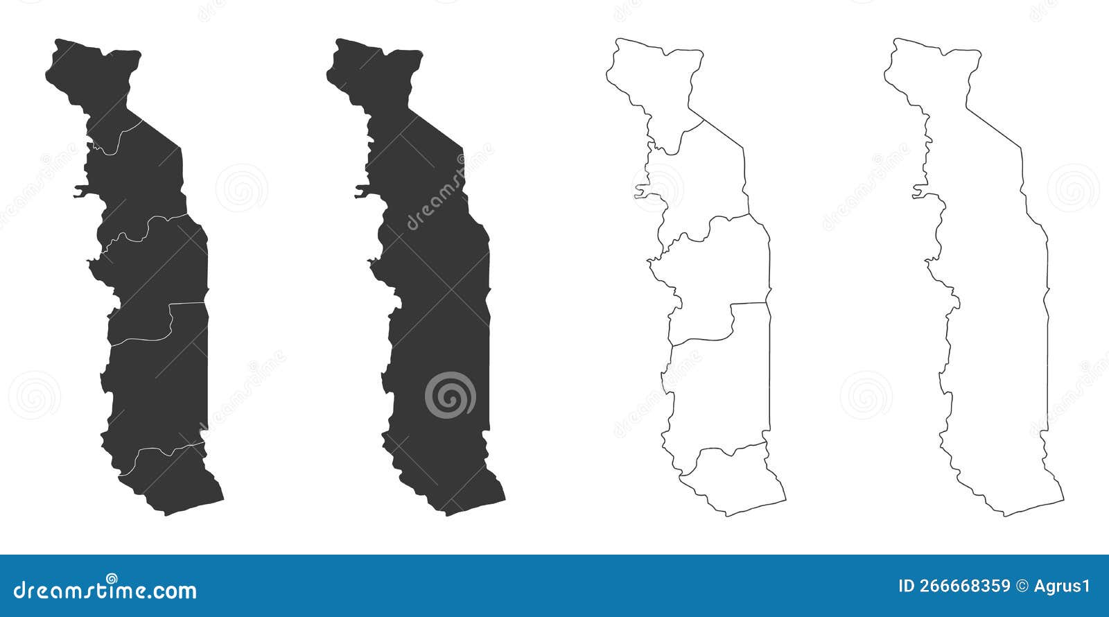 Set of 3 Maps of Togo - Vector Illustrations Stock Vector ...