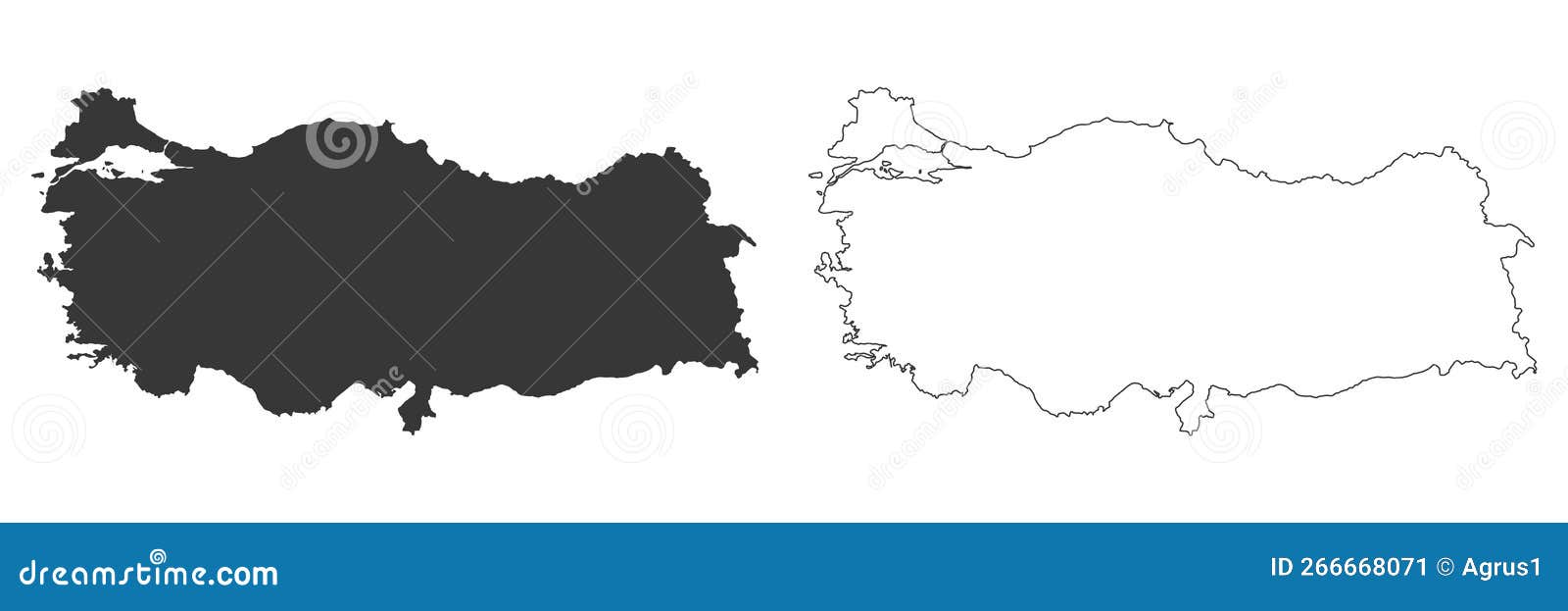 Set of 2 Maps of Turkey - Vector Illustrations Stock Vector ...