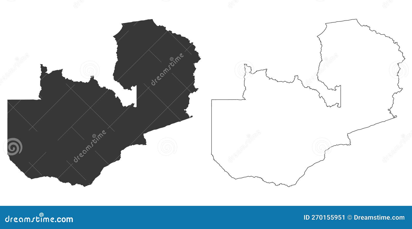 Set Of Maps Of Zambia Vector Illustrations Stock Vector