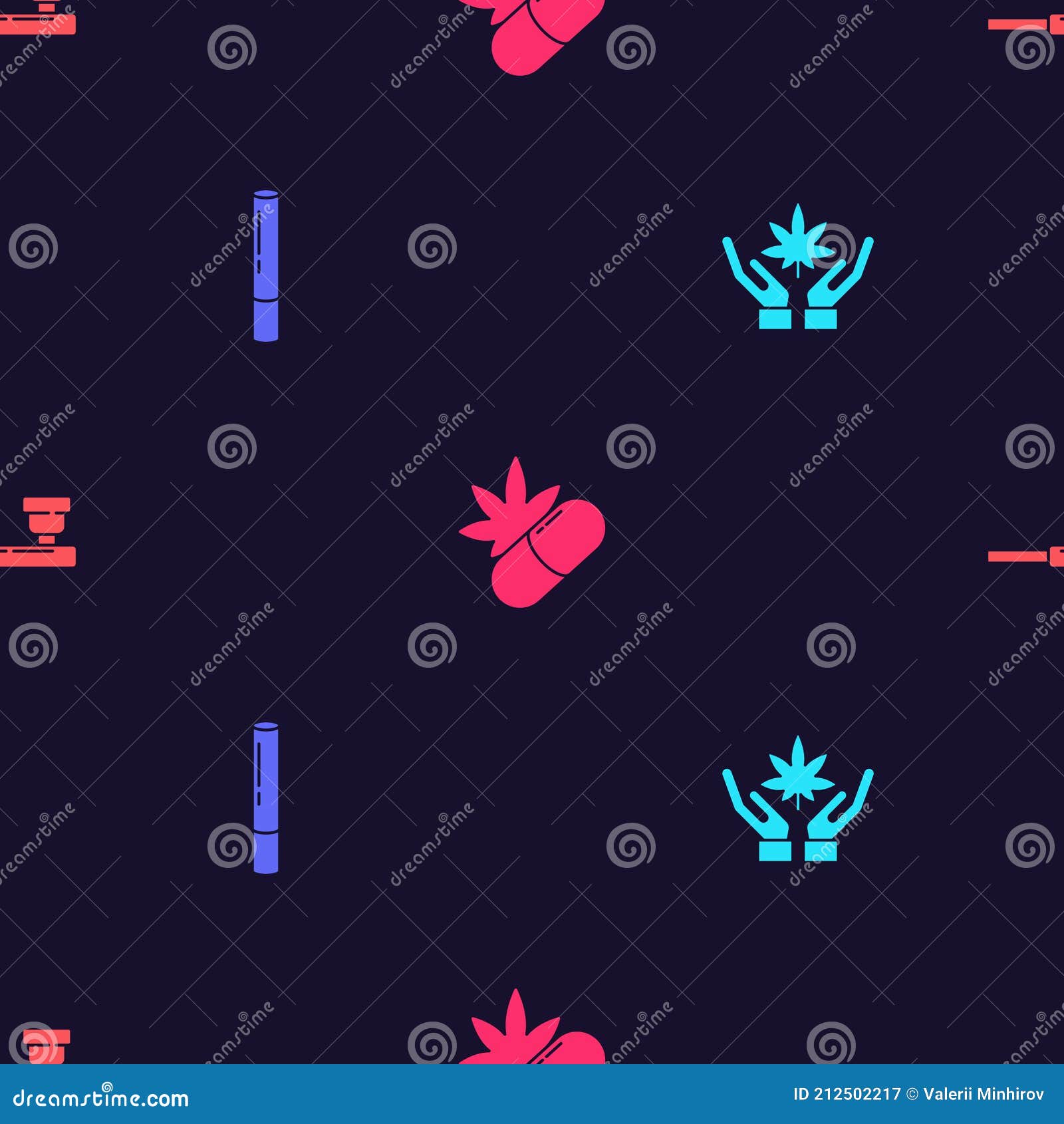 Set Marijuana or Cannabis Leaf, Joint, Medical Pills with Marijuana and ...