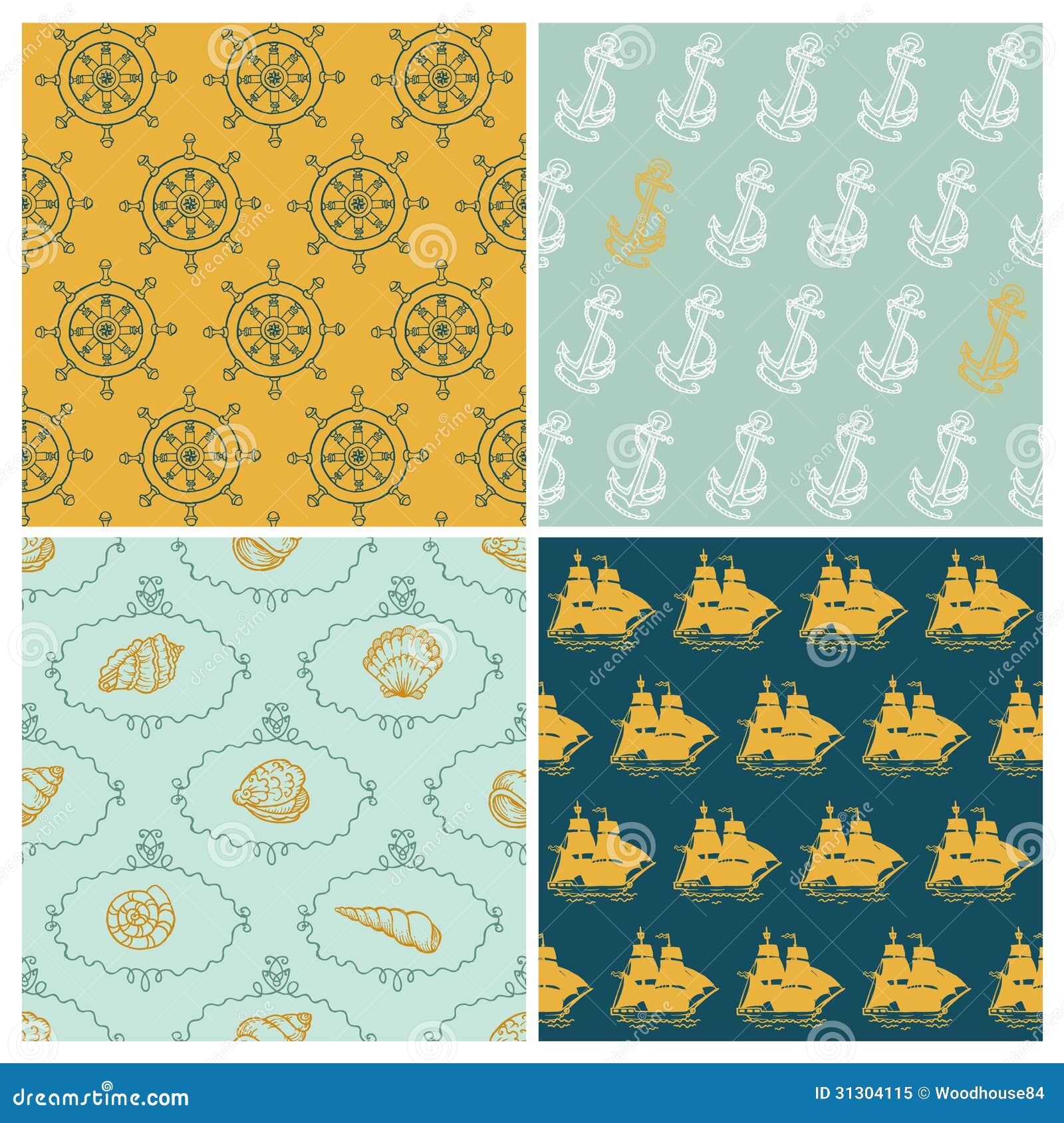 Set of Marine backgrounds stock vector. Illustration of ocean - 31304115
