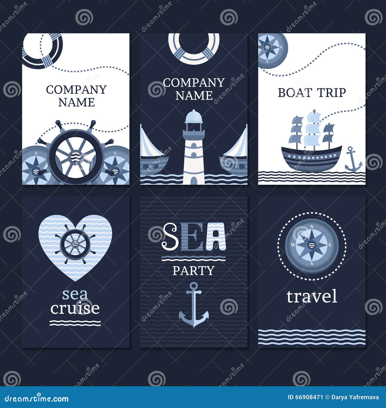 Set of marine cards stock vector. Illustration of identity - 66908471