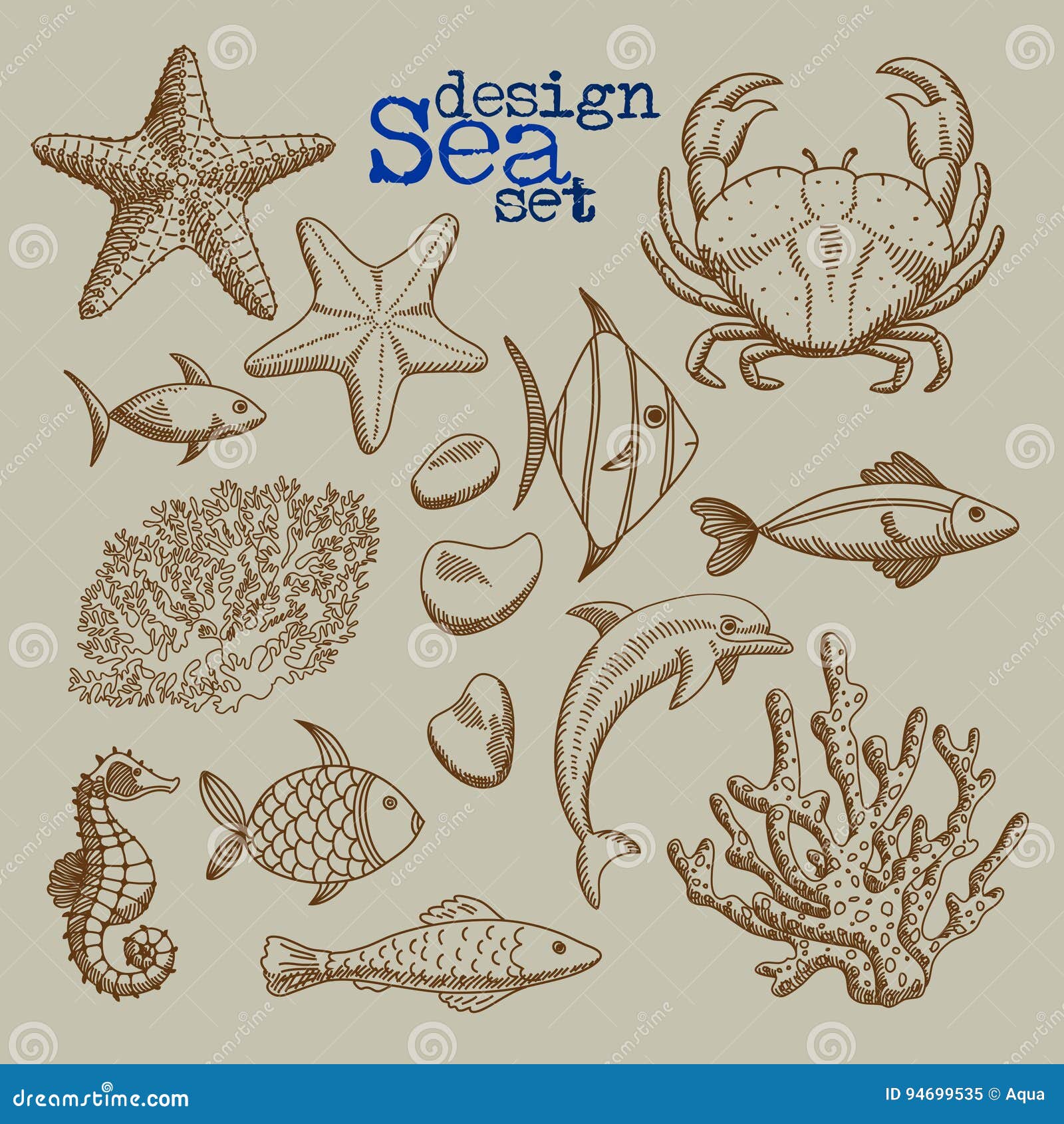 A set of marine elements stock vector. Illustration of wheel - 94699535