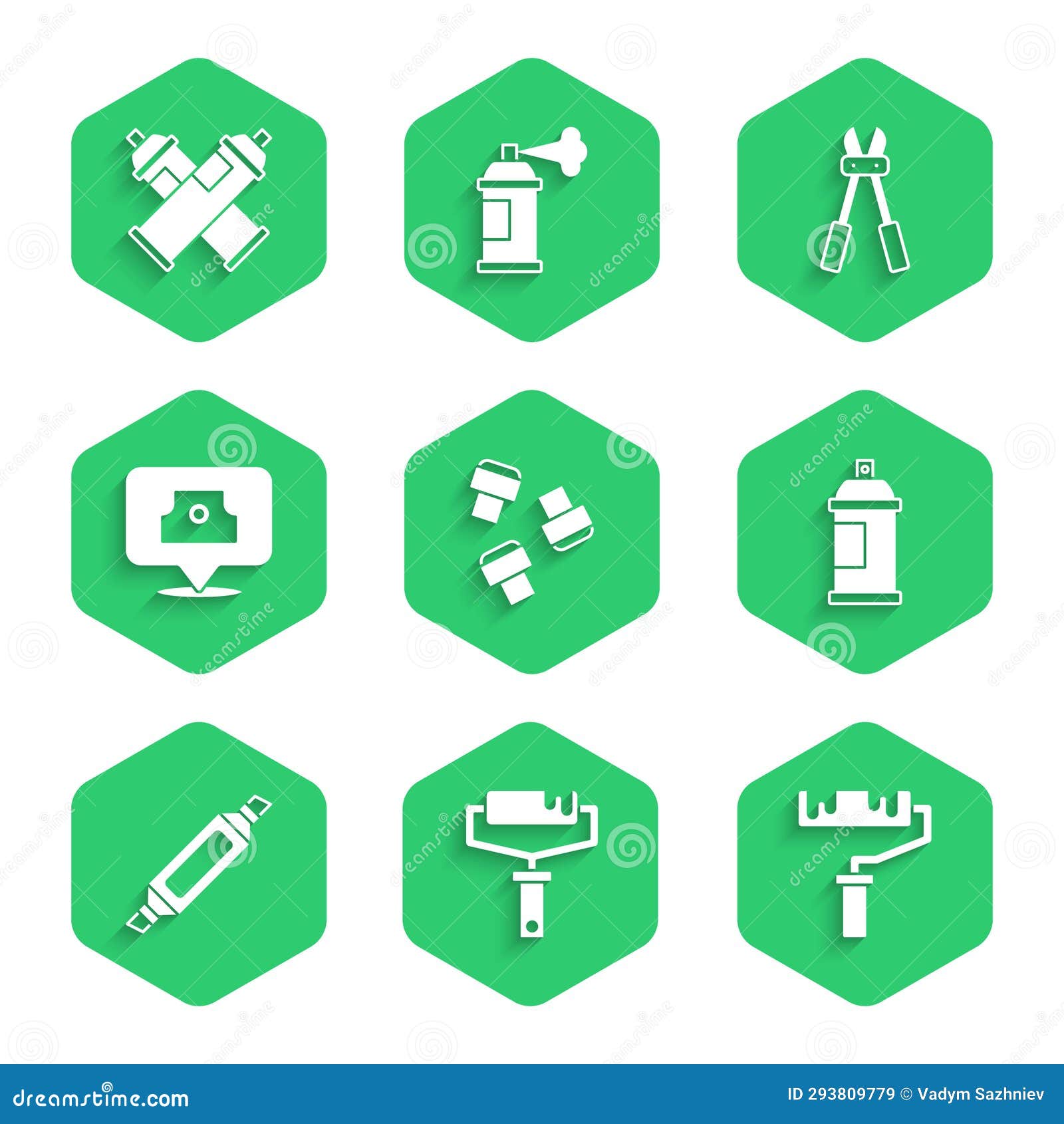 Set Marker Pen Attachment, Paint Roller Brush, Spray Can, Spray Nozzle ...