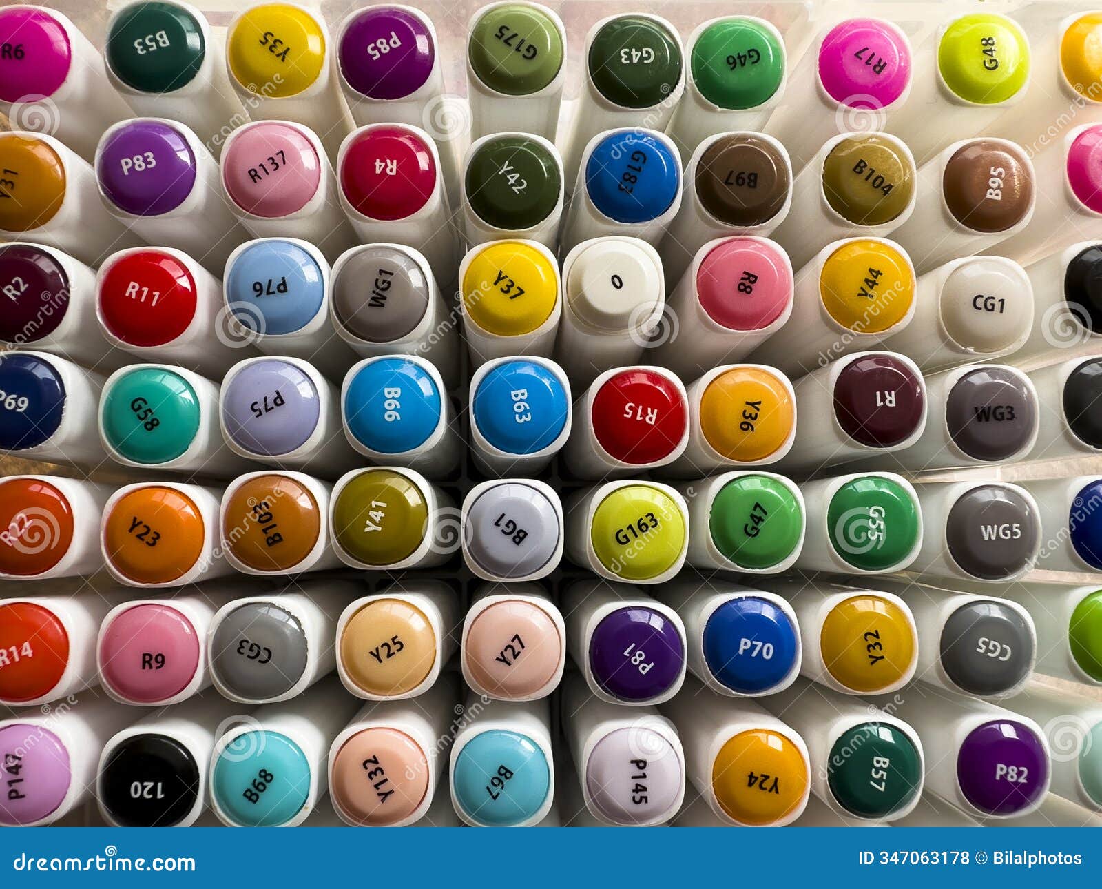 Set of Markers of Different Colors for Sketching with Markings and ...