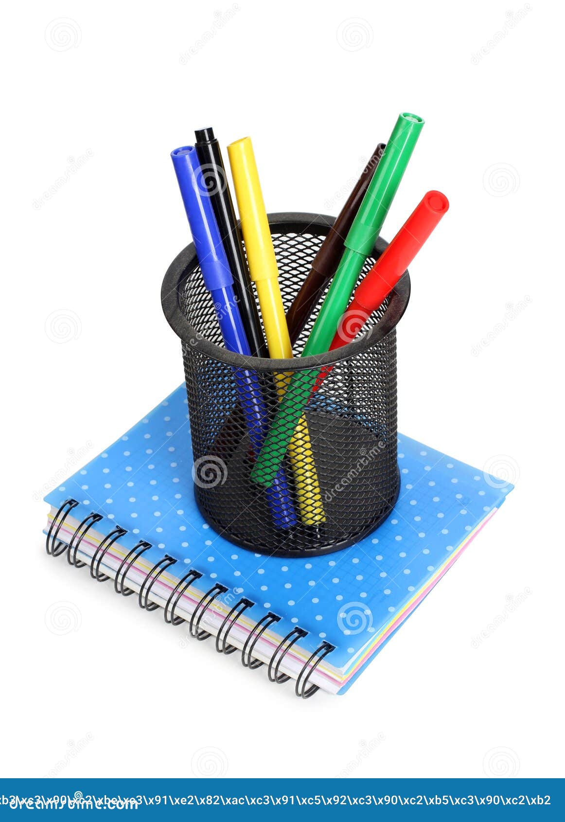 Set of Markers and Notebook Stock Image - Image of drawing, marker ...