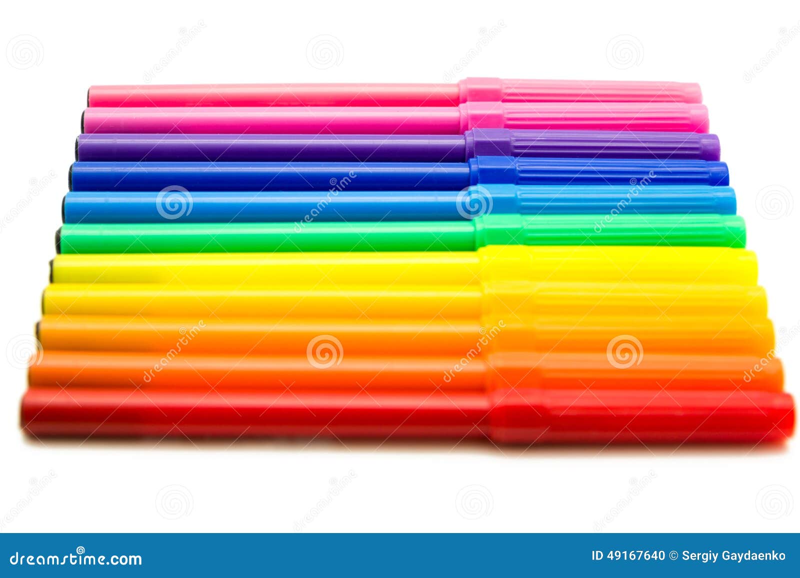 Set of Markers Rainbow Colors Stock Photo - Image of gift, artist: 49167640
