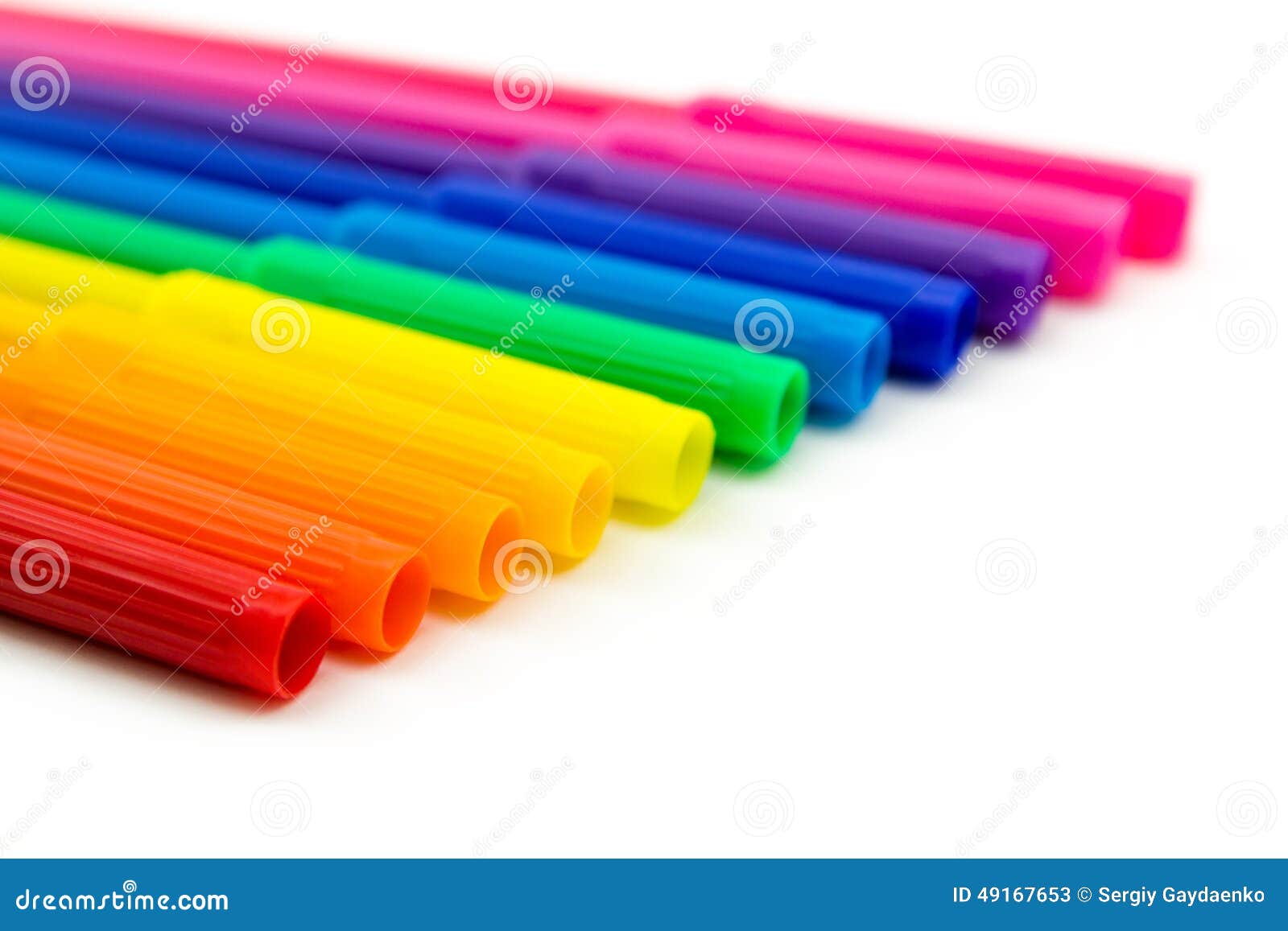 Set of Markers Rainbow Colors Stock Image - Image of pattern, isolated ...